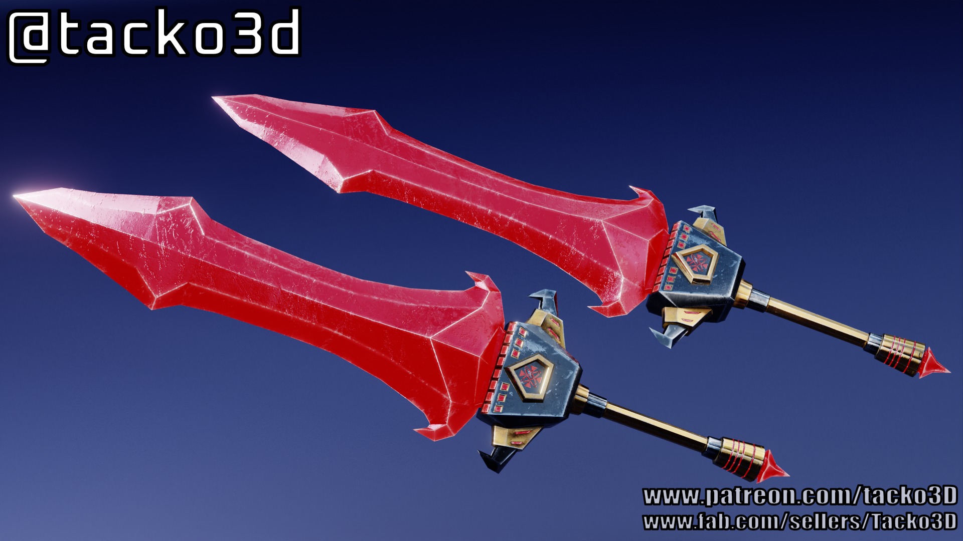 3D model Dark Fantasy Weapons Pack - Unreal Unity FBX VR / AR / low ...
