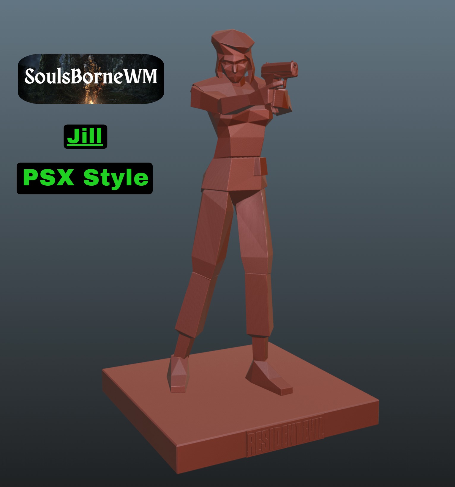 Jill Valentine RE1 PSX Style 3D model 3D printable | CGTrader