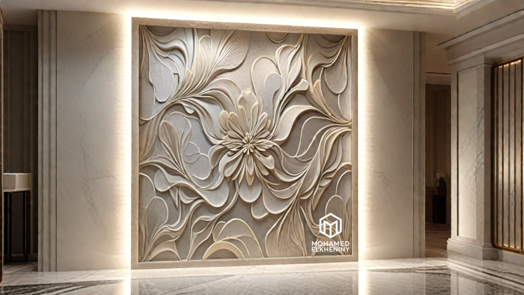 modern panel wall decor set wall relief mural CNC 134 3D model | CGTrader