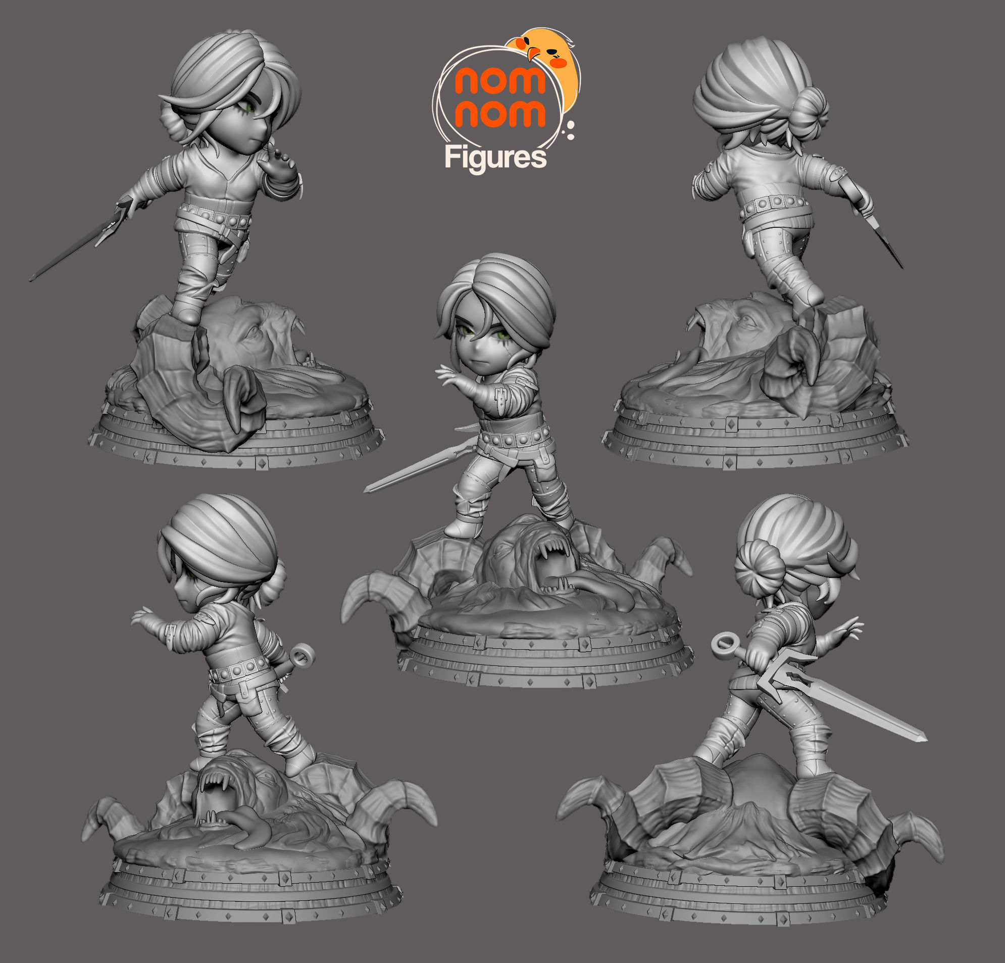 Chibi Ciri - Witcher 3D model 3D printable | CGTrader