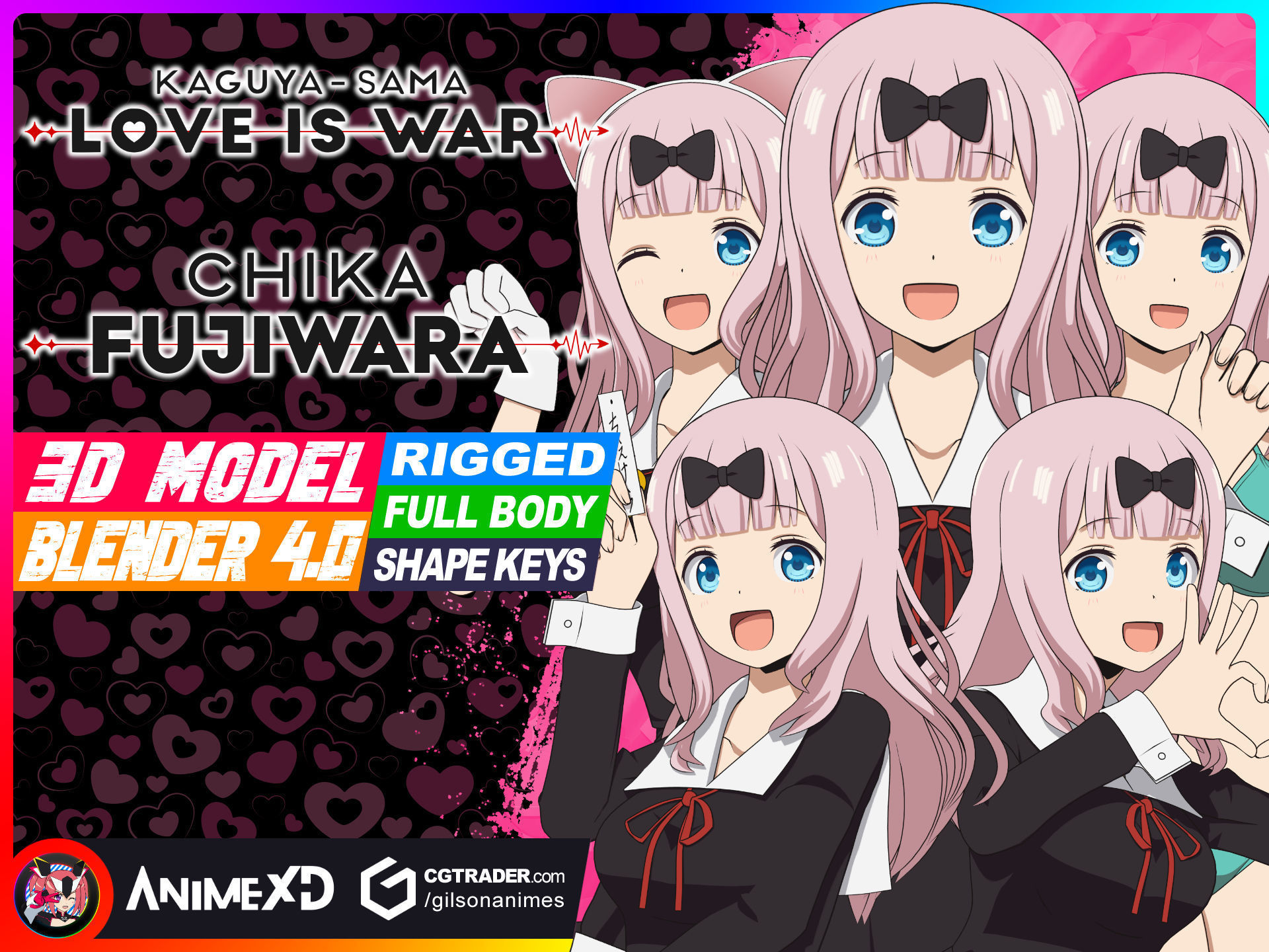 Chika Fujiwara - Kaguya-sama Love Is War - 3D Model Blender 3D model ...