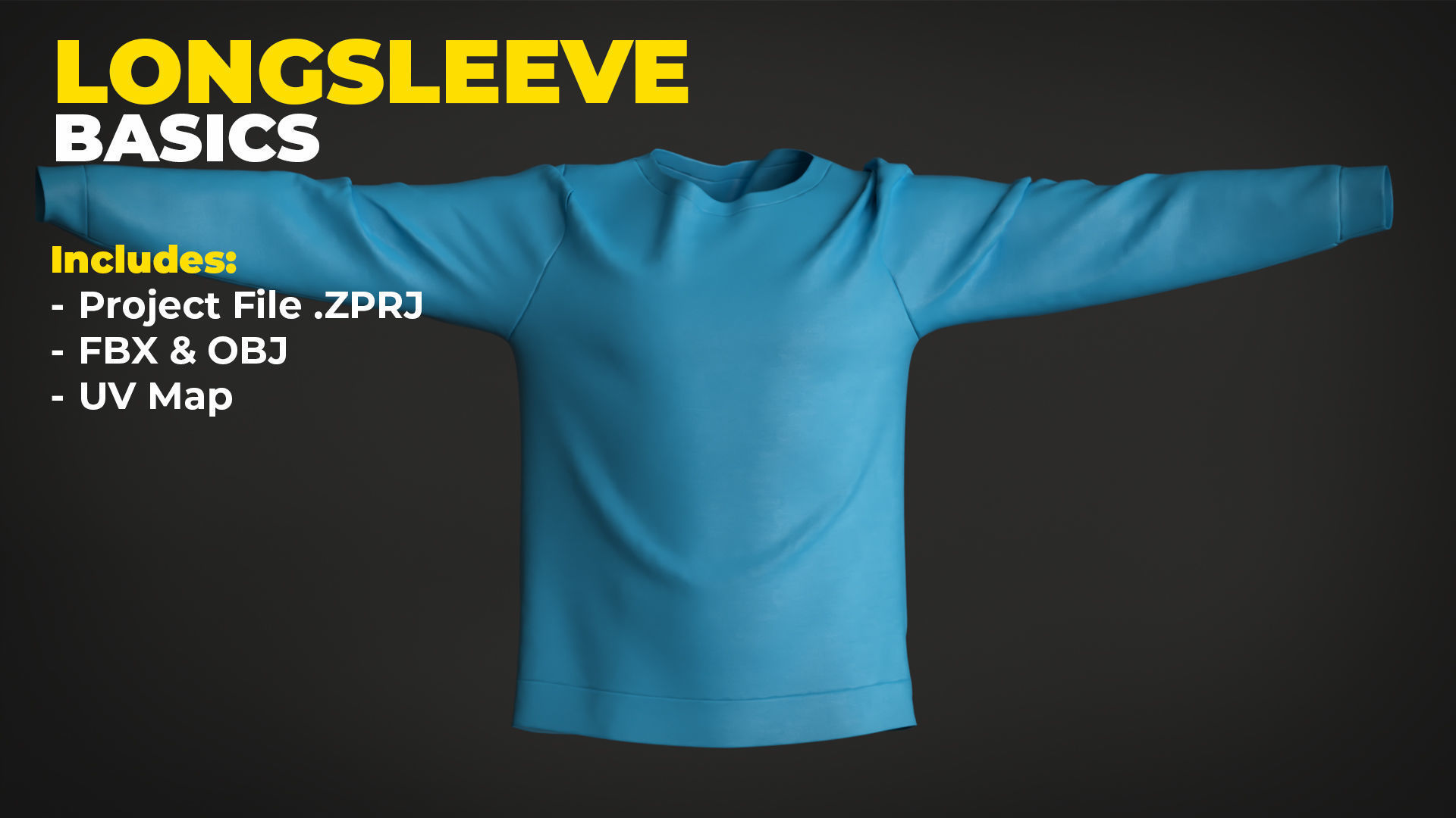 Basic Longsleeve - Marvelous Designer Clo3D File 3D model | CGTrader