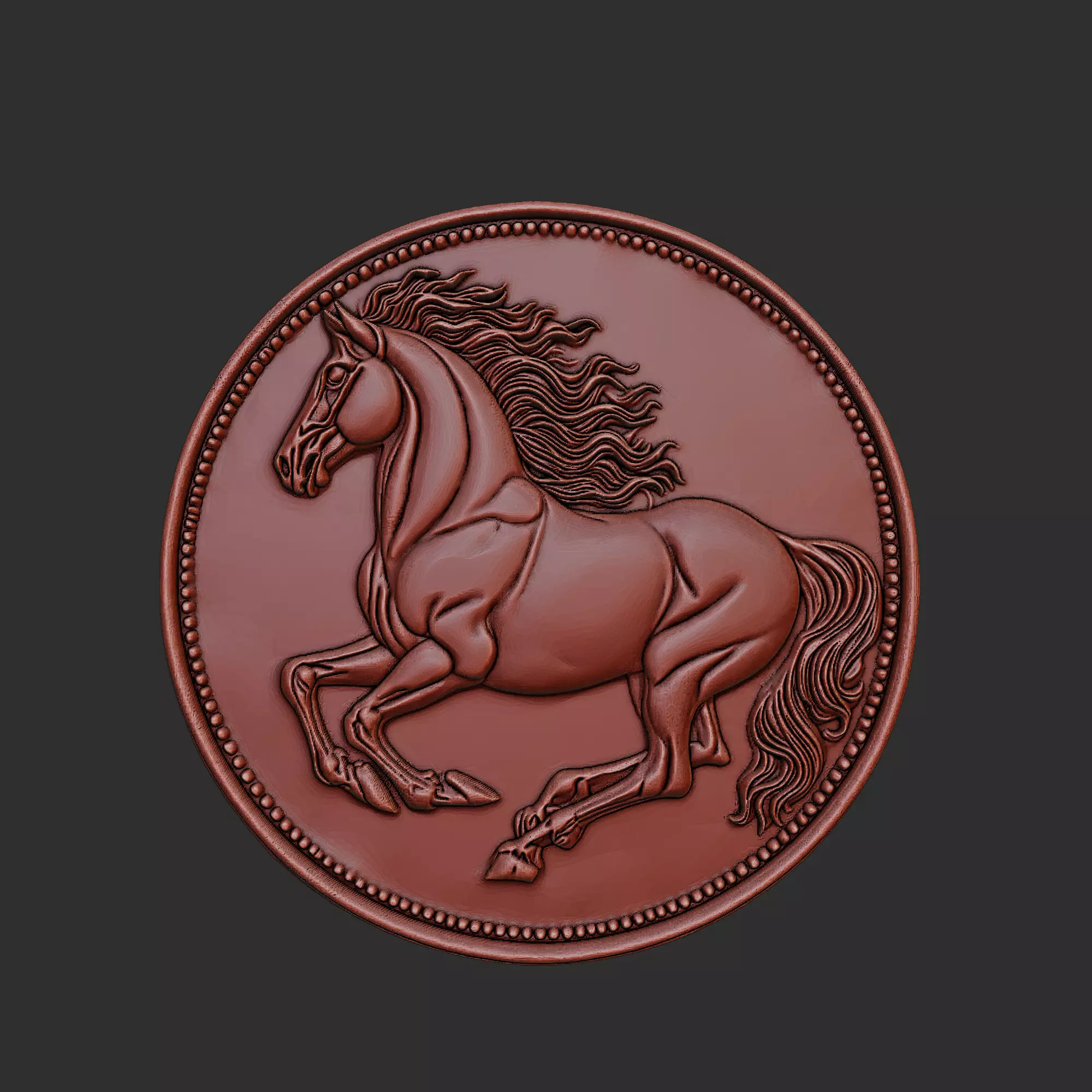 Horse coin Relief for CNC and 3D Printing 3D model 3D printable | CGTrader