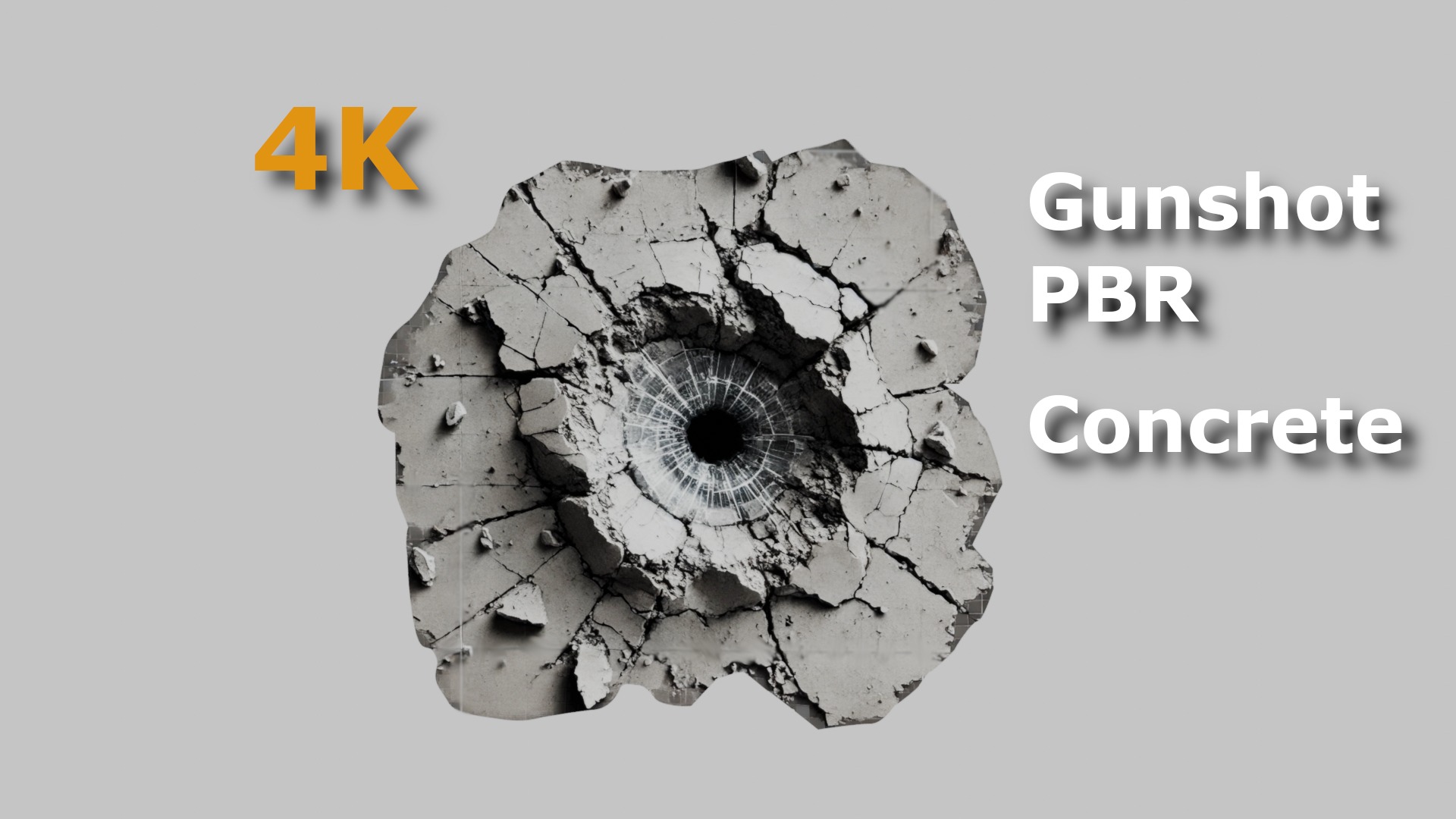 Bullet Hole on Concrete 4k PBR Texture 3D model | CGTrader