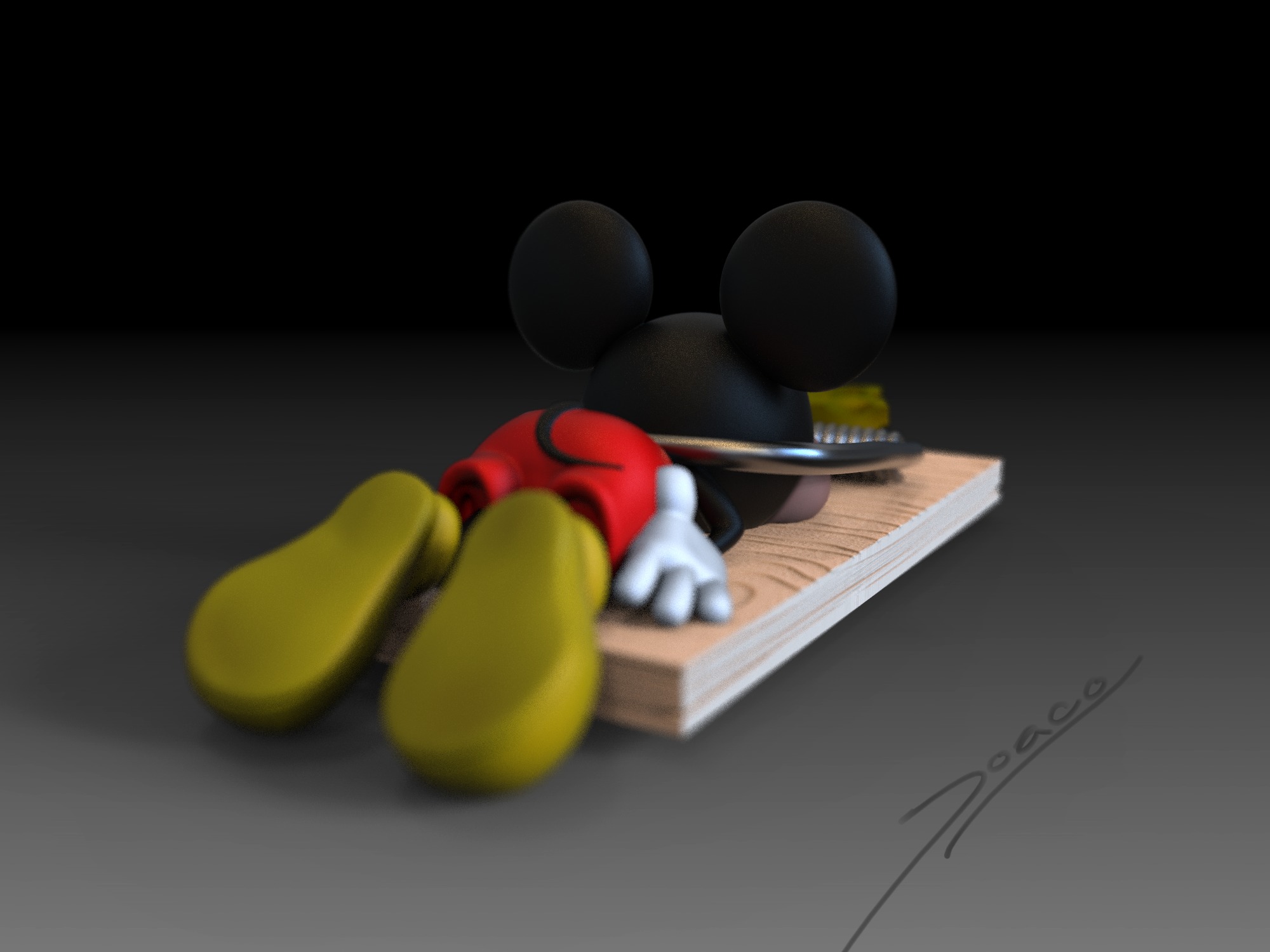Dead Mickey Mouse 3D model 3D printable | CGTrader