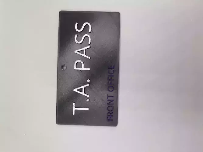 TA Office Pass free 3D model 3D printable | CGTrader
