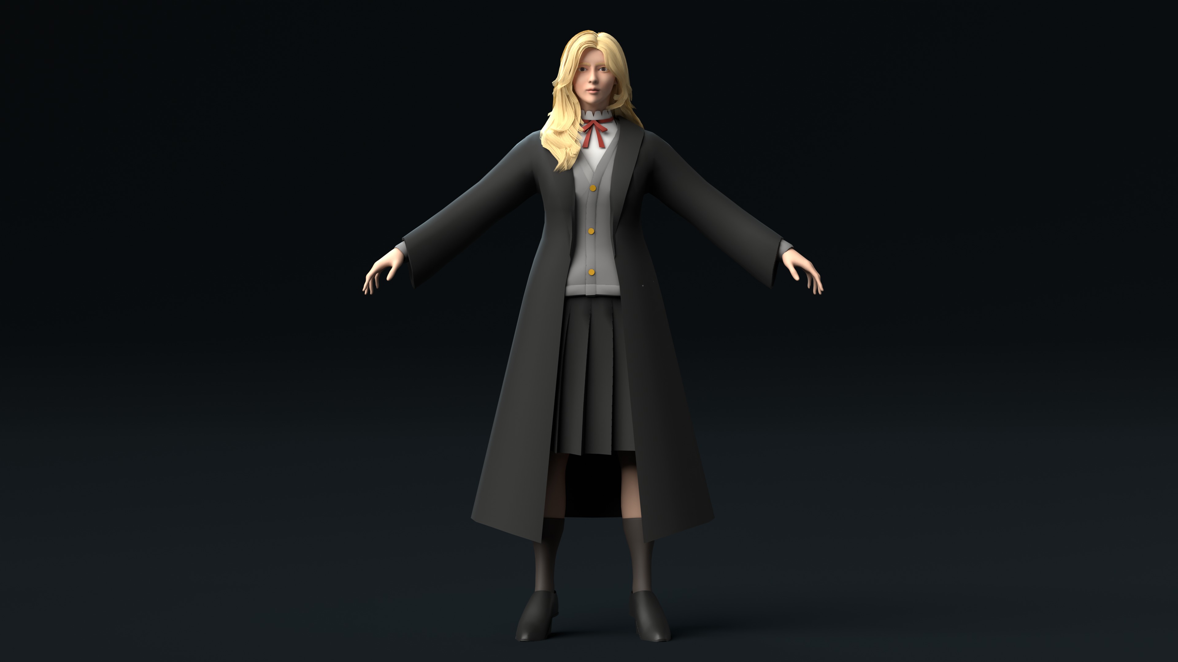 female wizard student free VR / AR / low-poly 3D model | CGTrader
