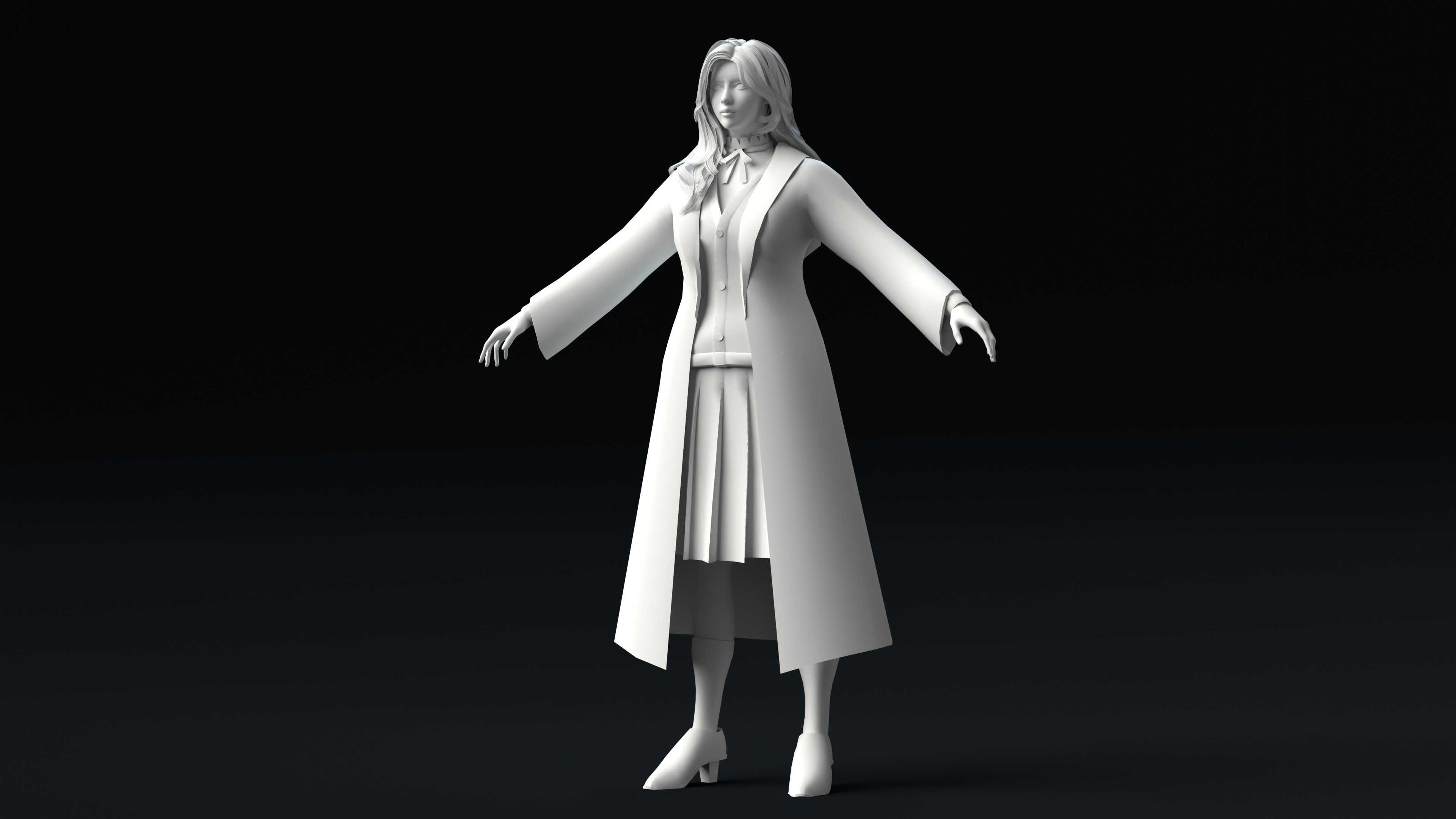 female wizard student free VR / AR / low-poly 3D model | CGTrader