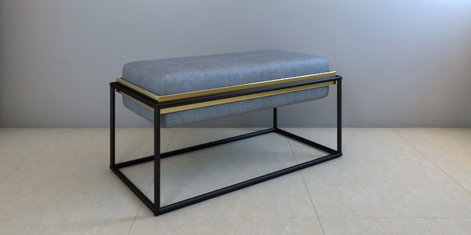 pouf rectangular cubical free 3D model | CGTrader