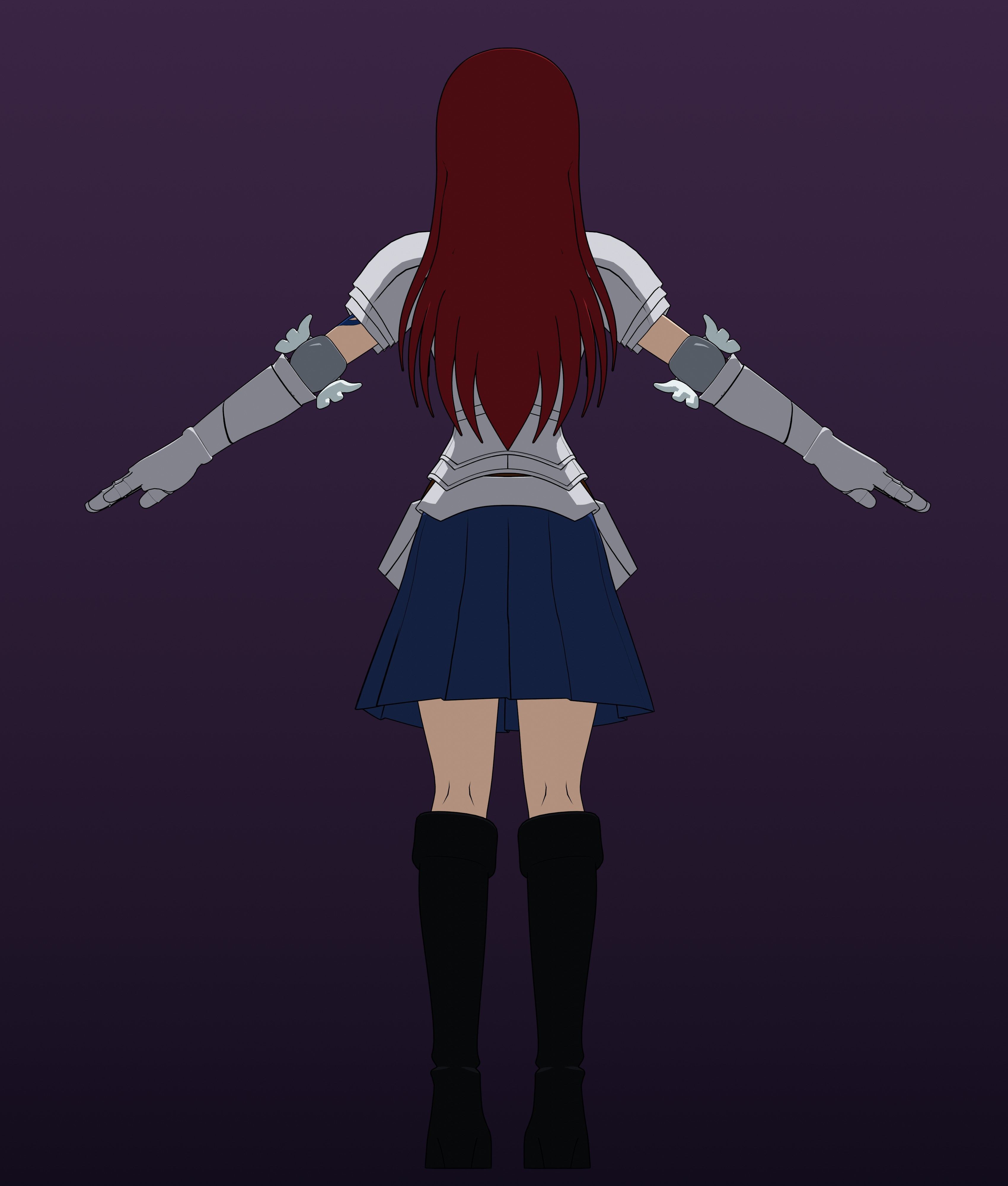 3D model Erza Scarlet - Fairy Tail Anime - Model 3D VR / AR / low-poly ...