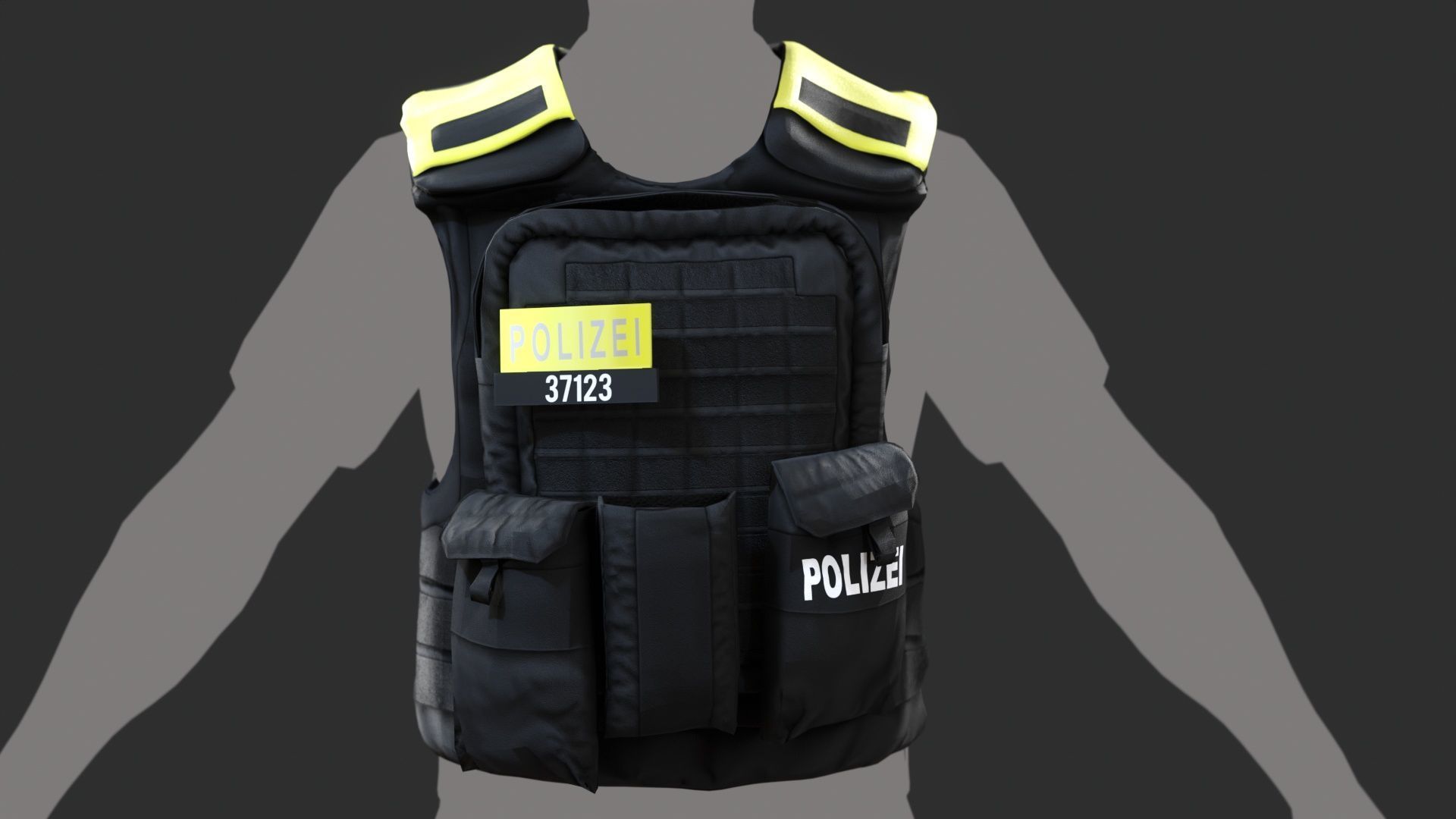 3D model Berlin Police Tactical Vest Polizei FIVEM Uniform VR / AR ...