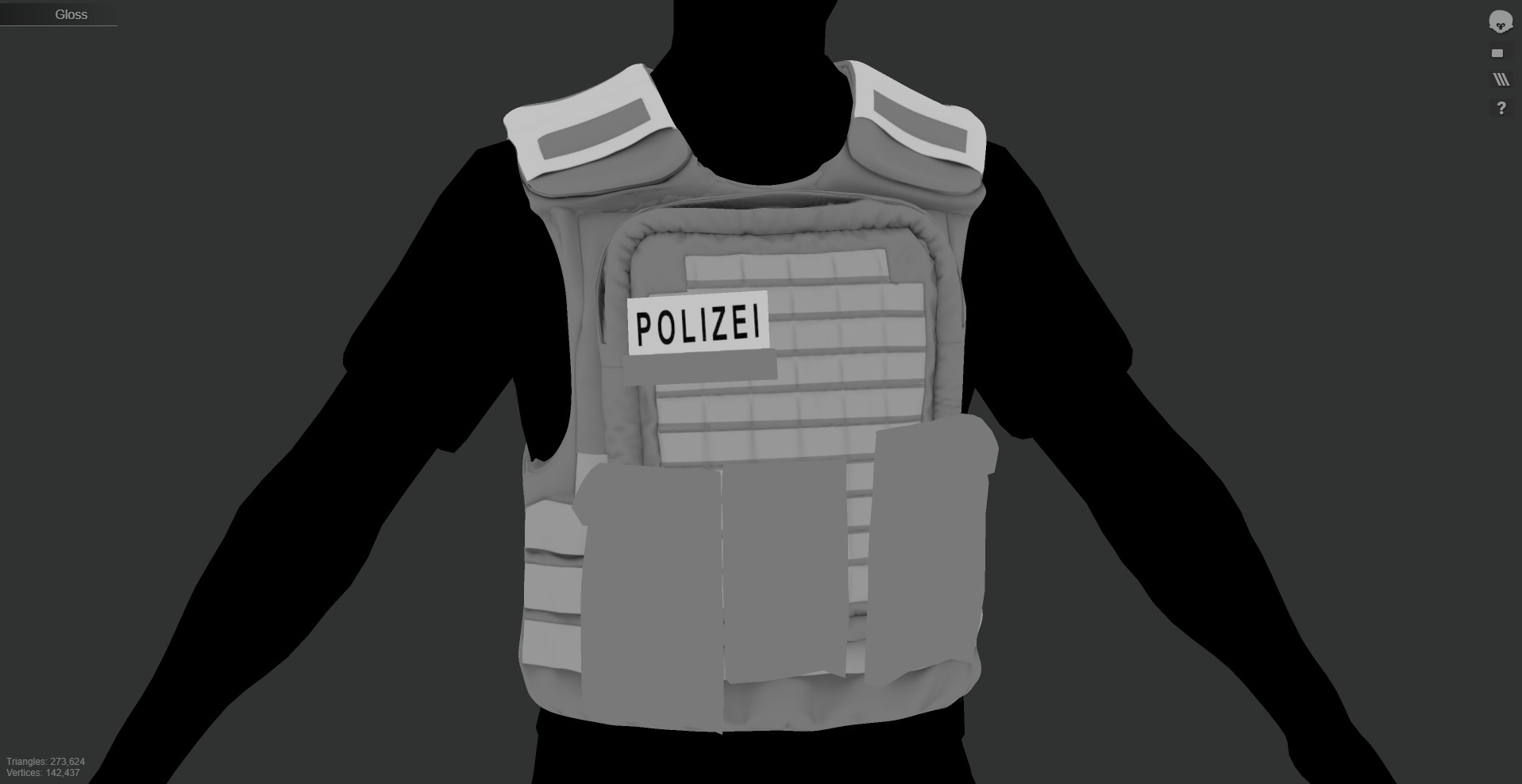 3D model Berlin Police Tactical Vest Polizei FIVEM Uniform VR / AR ...