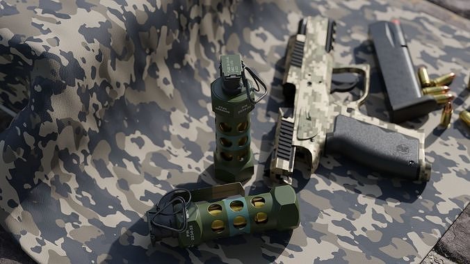 Stun Grenade M84 - Flashbang free VR / AR / low-poly 3D model | CGTrader
