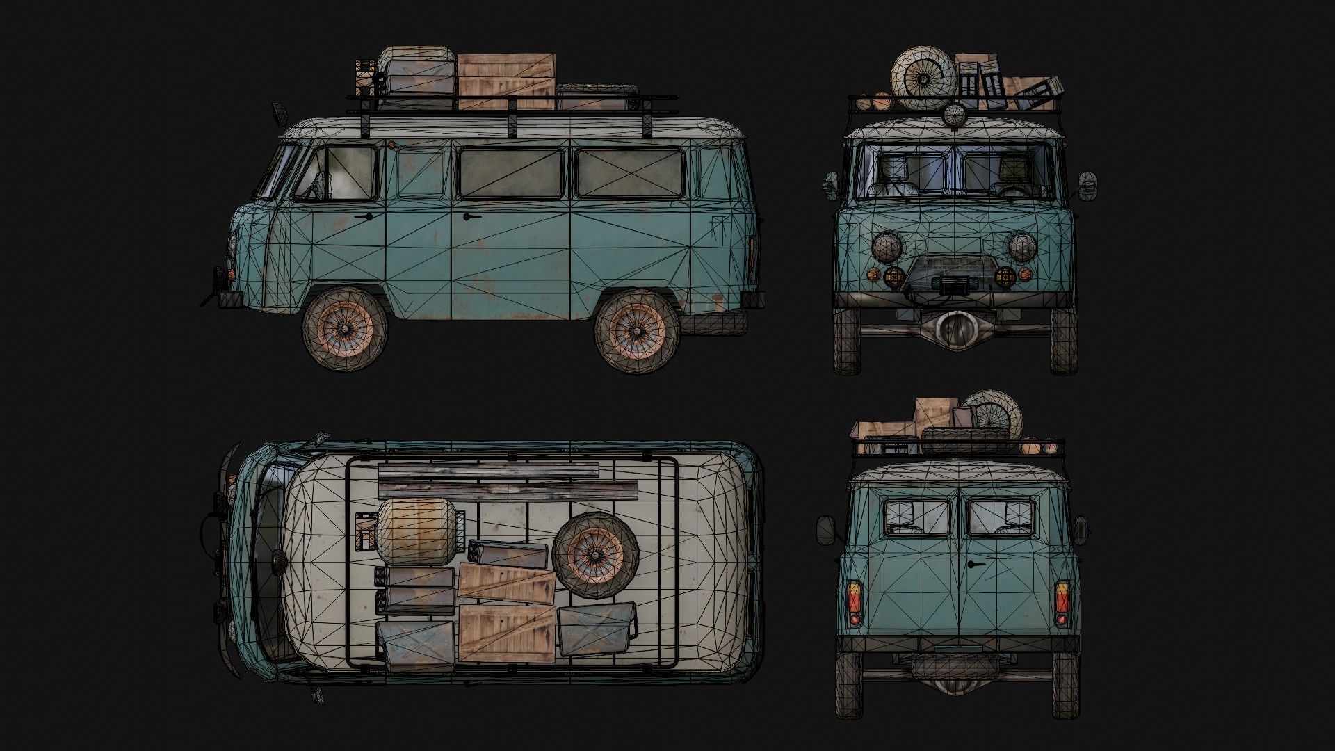 3D model Off-Road Soviet Van VR / AR / low-poly | CGTrader
