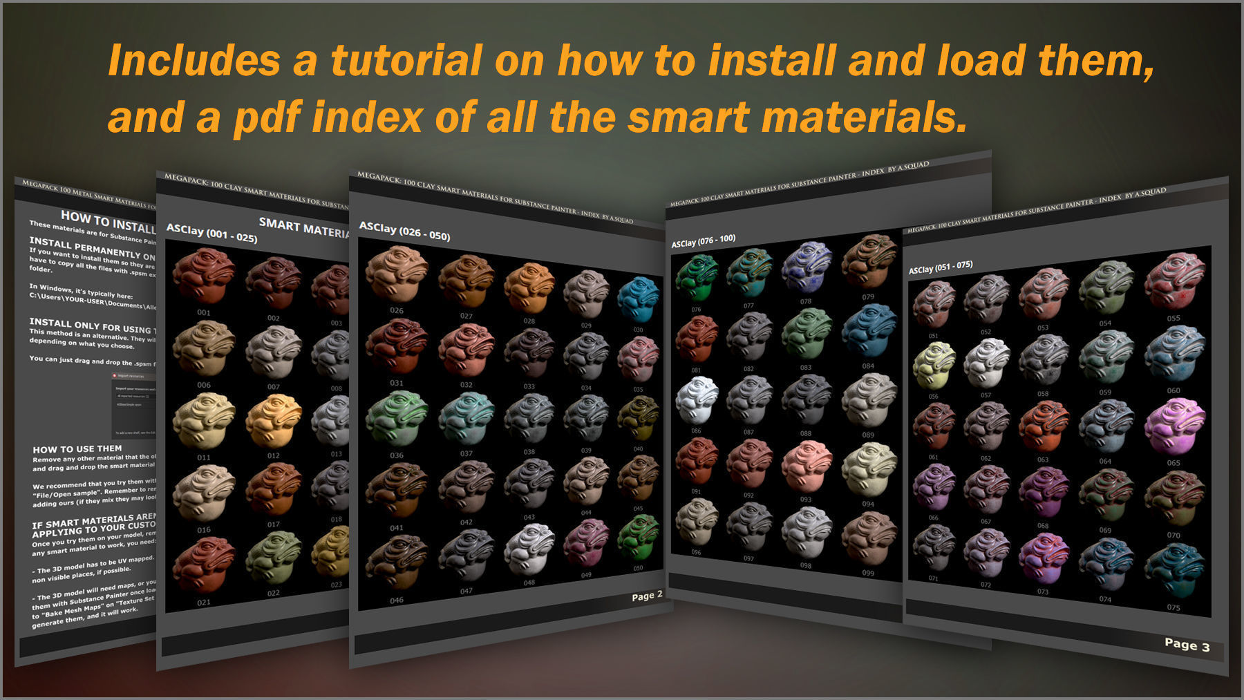 Megapack 100 Clay smart materials for Substance Painter Texture | CGTrader