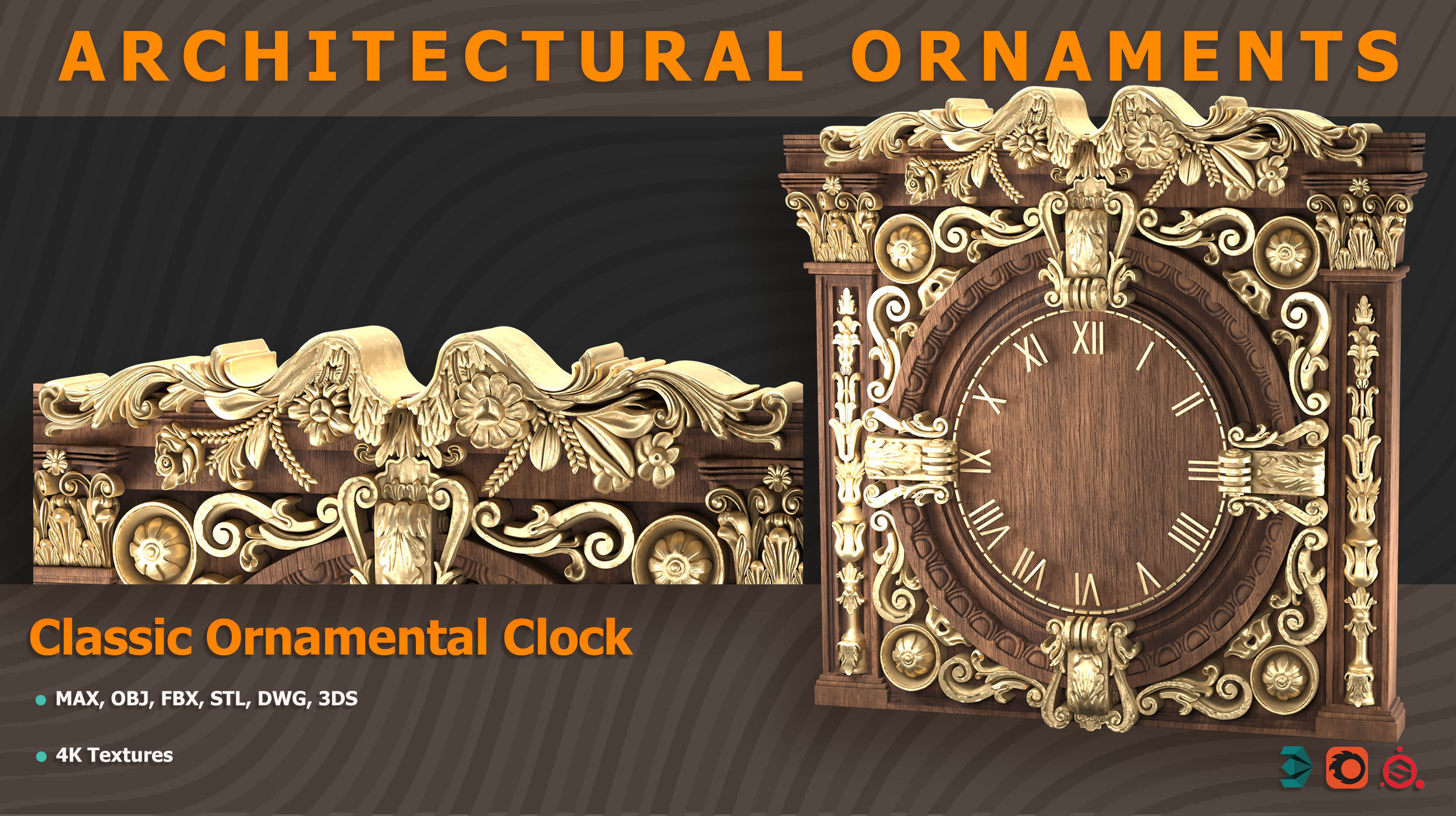 Classic Ornamental Clock 3D model | CGTrader