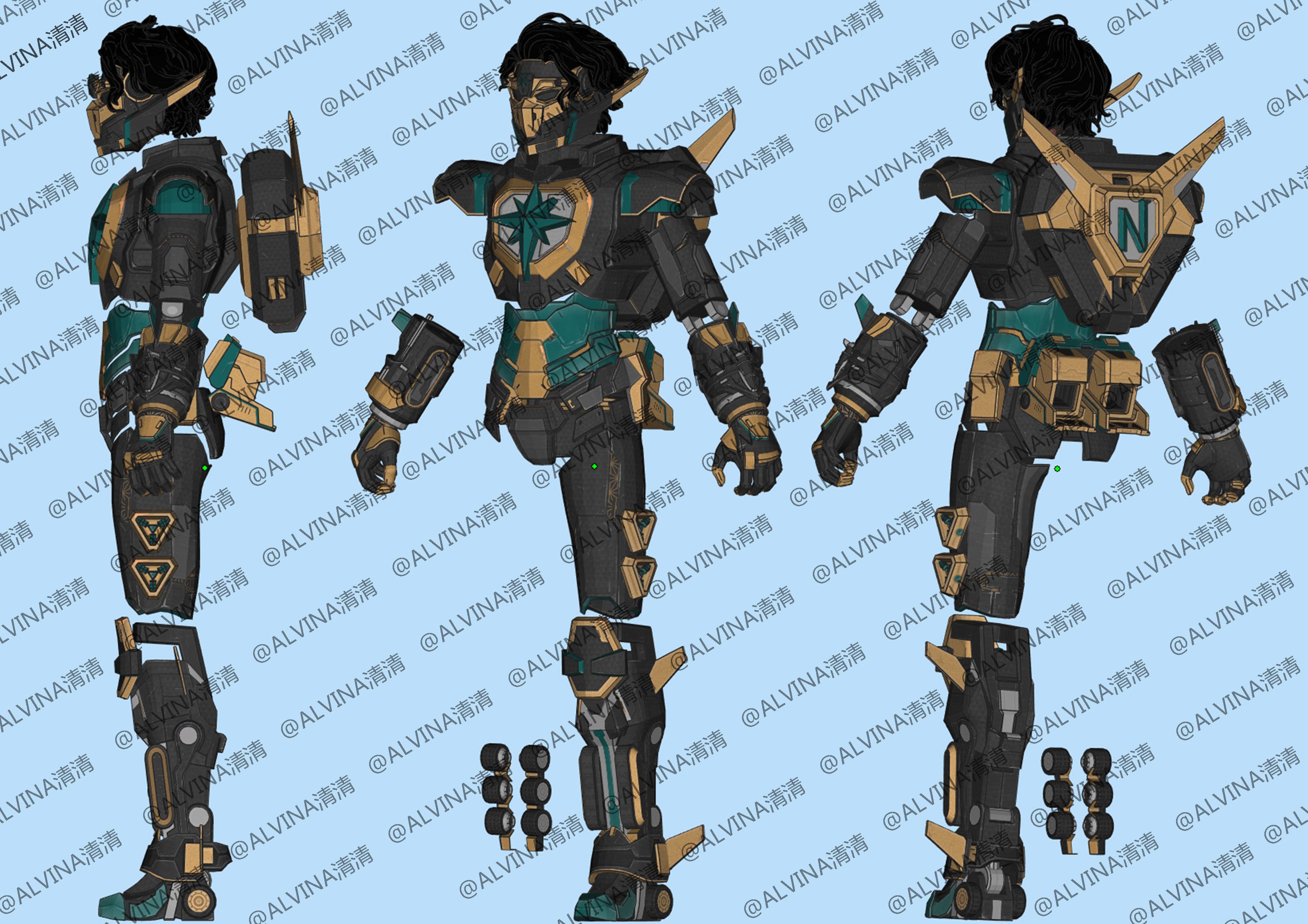 3D model APEX Legends Horizon Rising Storm Armor - DIY Cosplay Pepakura ...