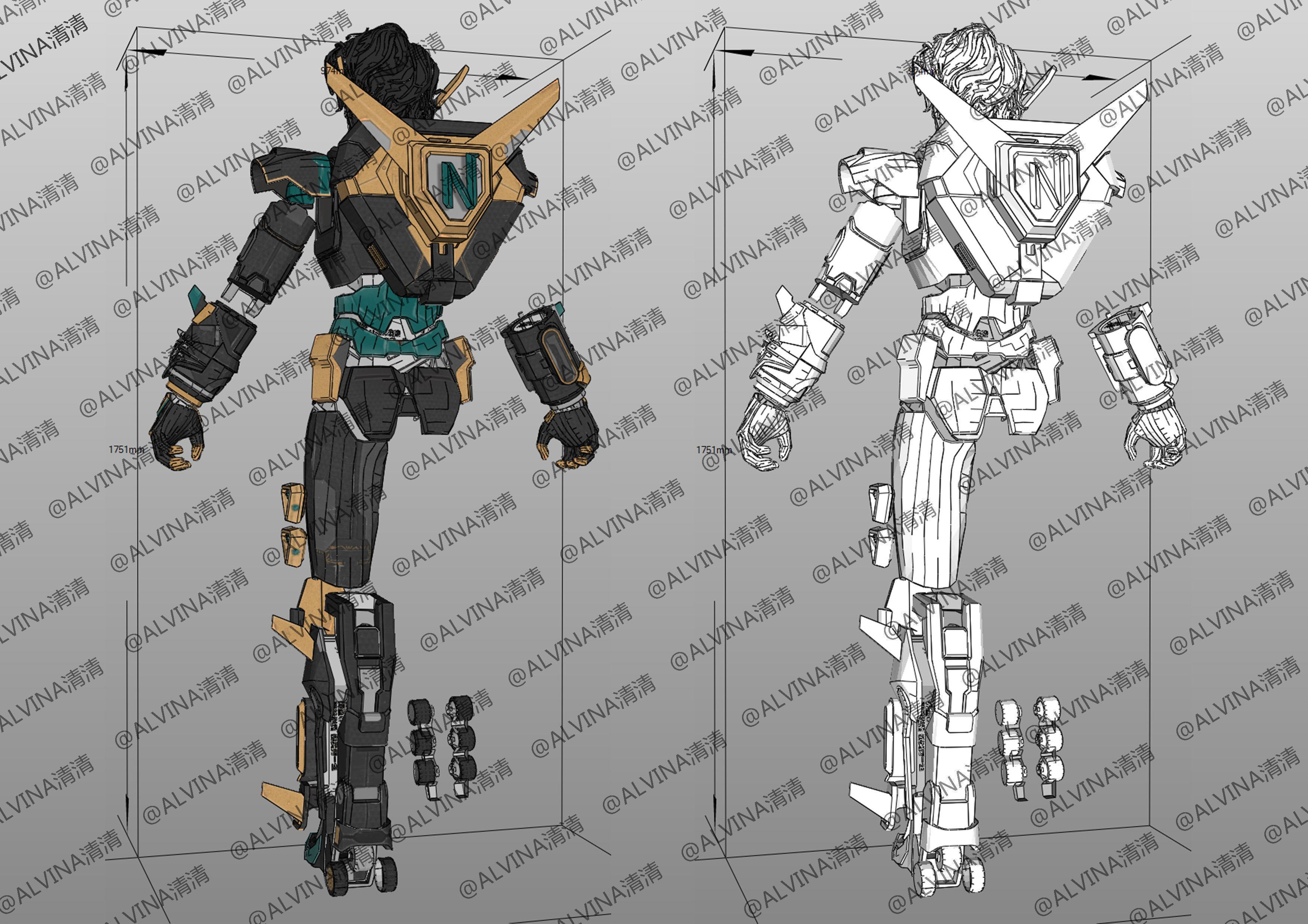 3D model APEX Legends Horizon Rising Storm Armor - DIY Cosplay Pepakura ...