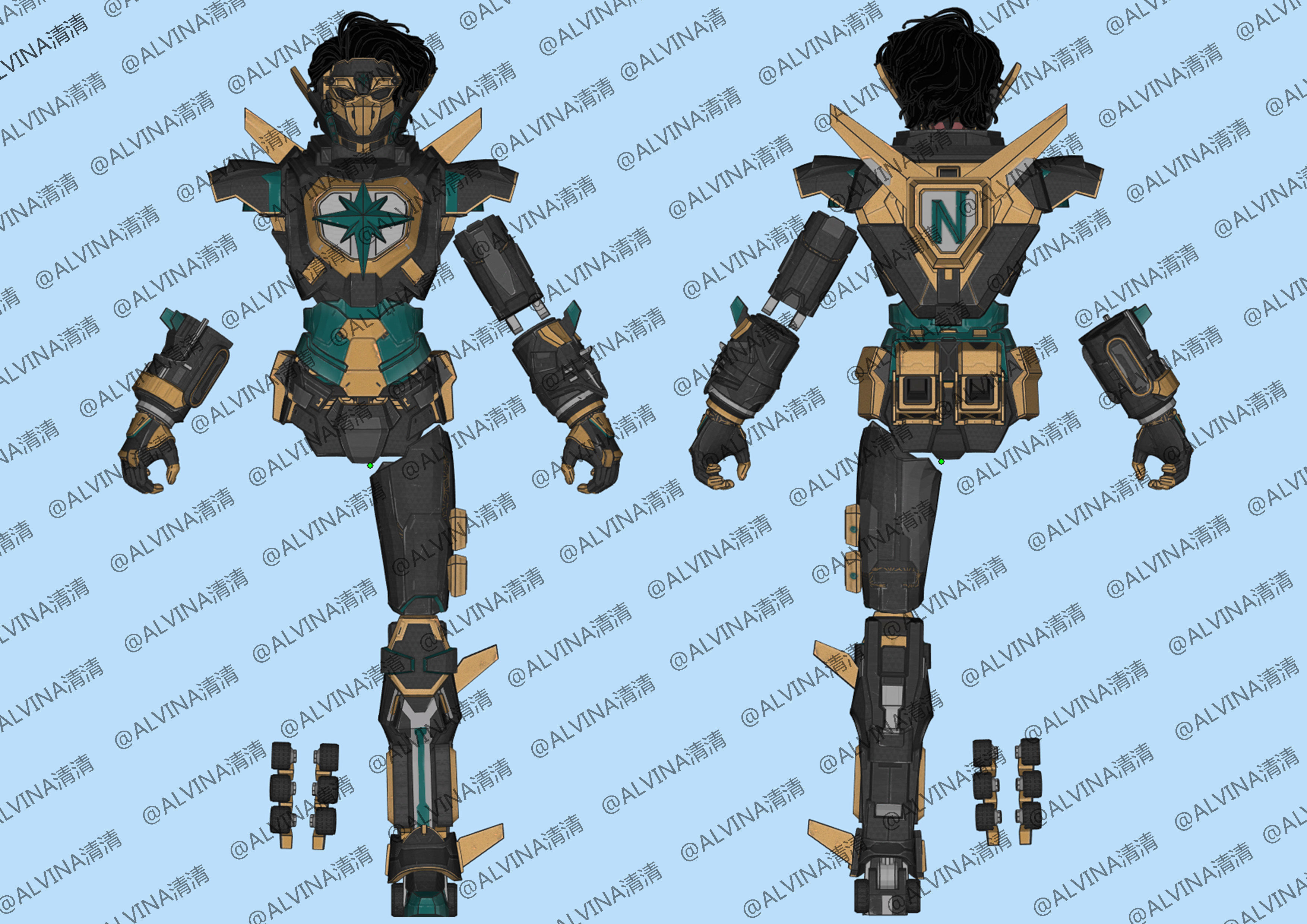 3D model APEX Legends Horizon Rising Storm Armor - DIY Cosplay Pepakura ...