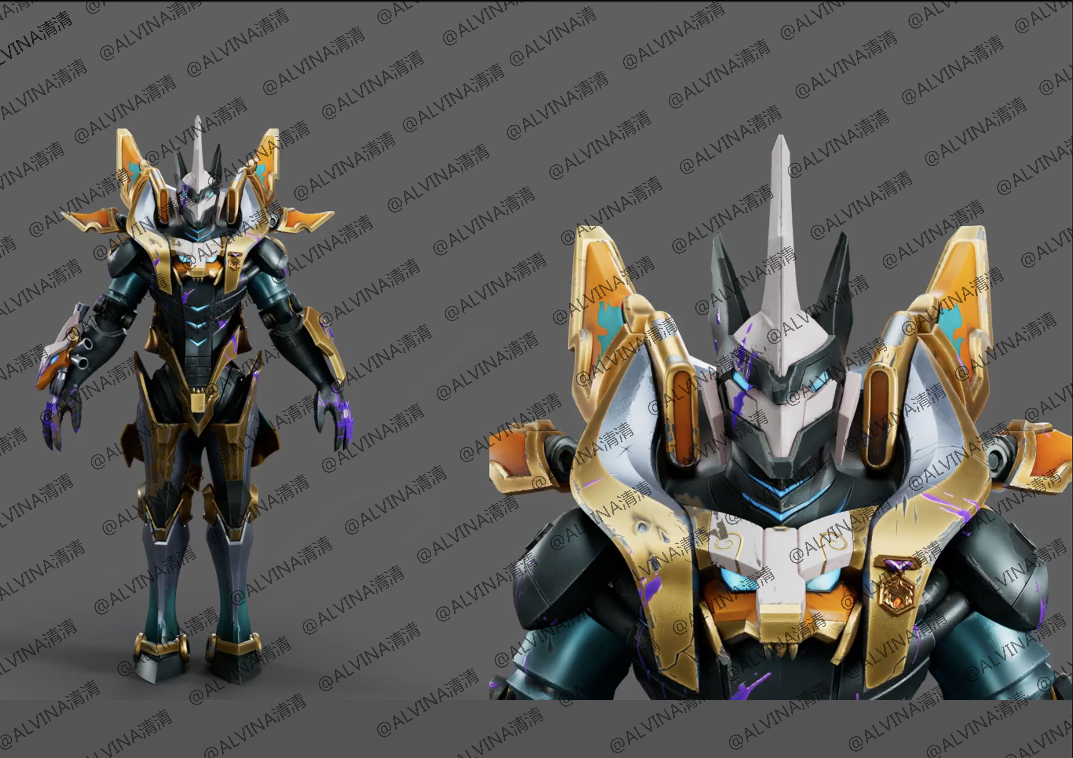 3D model LOL Kingdom Mech Sett Armor - DIY Cosplay Pepakura Foam ...