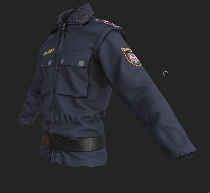 3D model German Police Polizei Uniform Jacket 3D GTA FIVEM Marvelous VR ...
