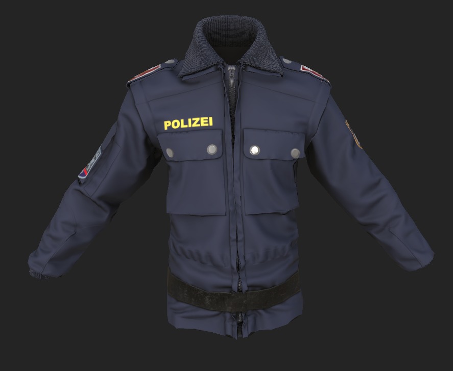 3D model German Police Polizei Uniform Jacket 3D GTA FIVEM Marvelous VR ...