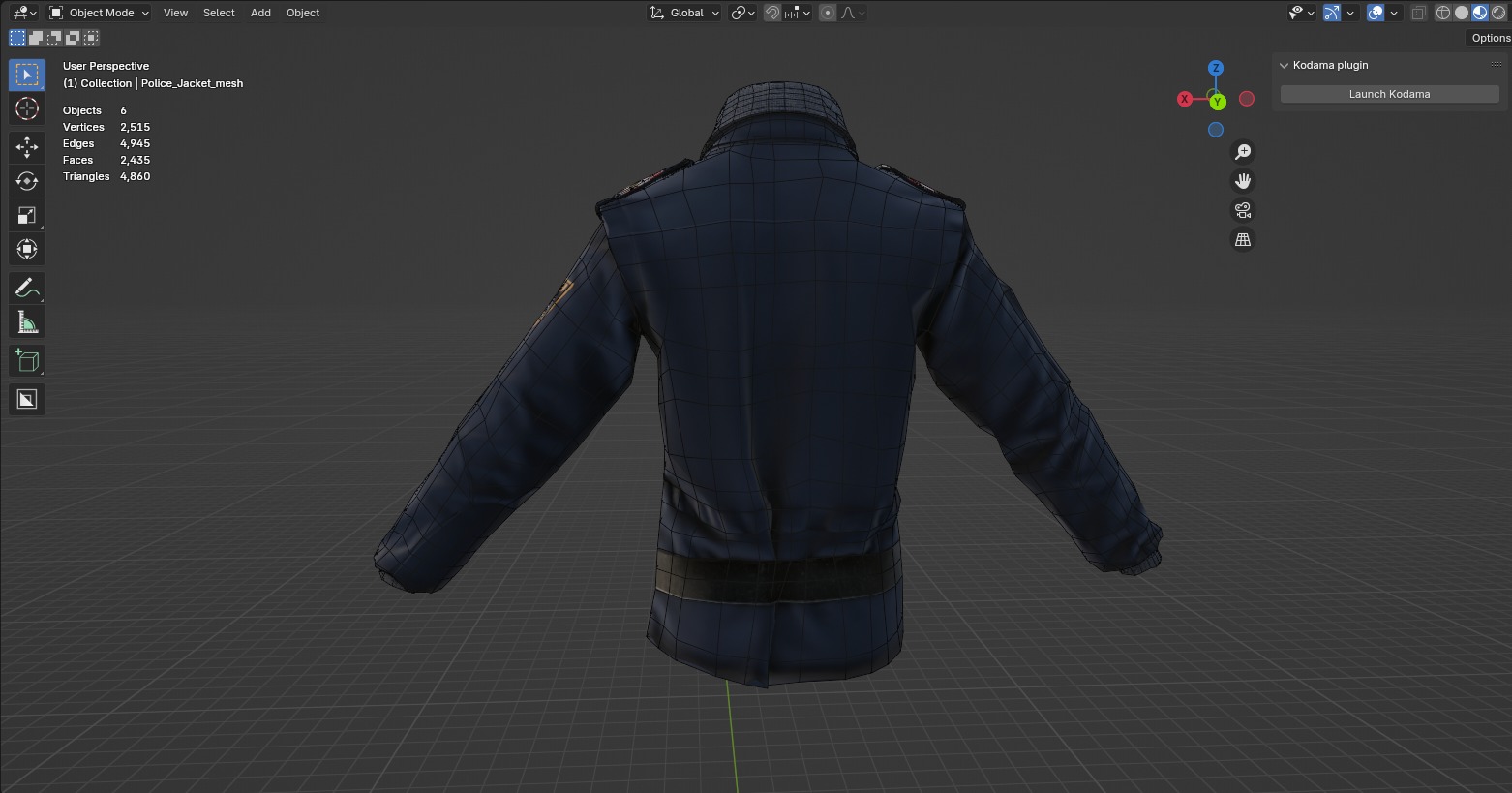 3D model German Police Polizei Uniform Jacket 3D GTA FIVEM Marvelous VR ...