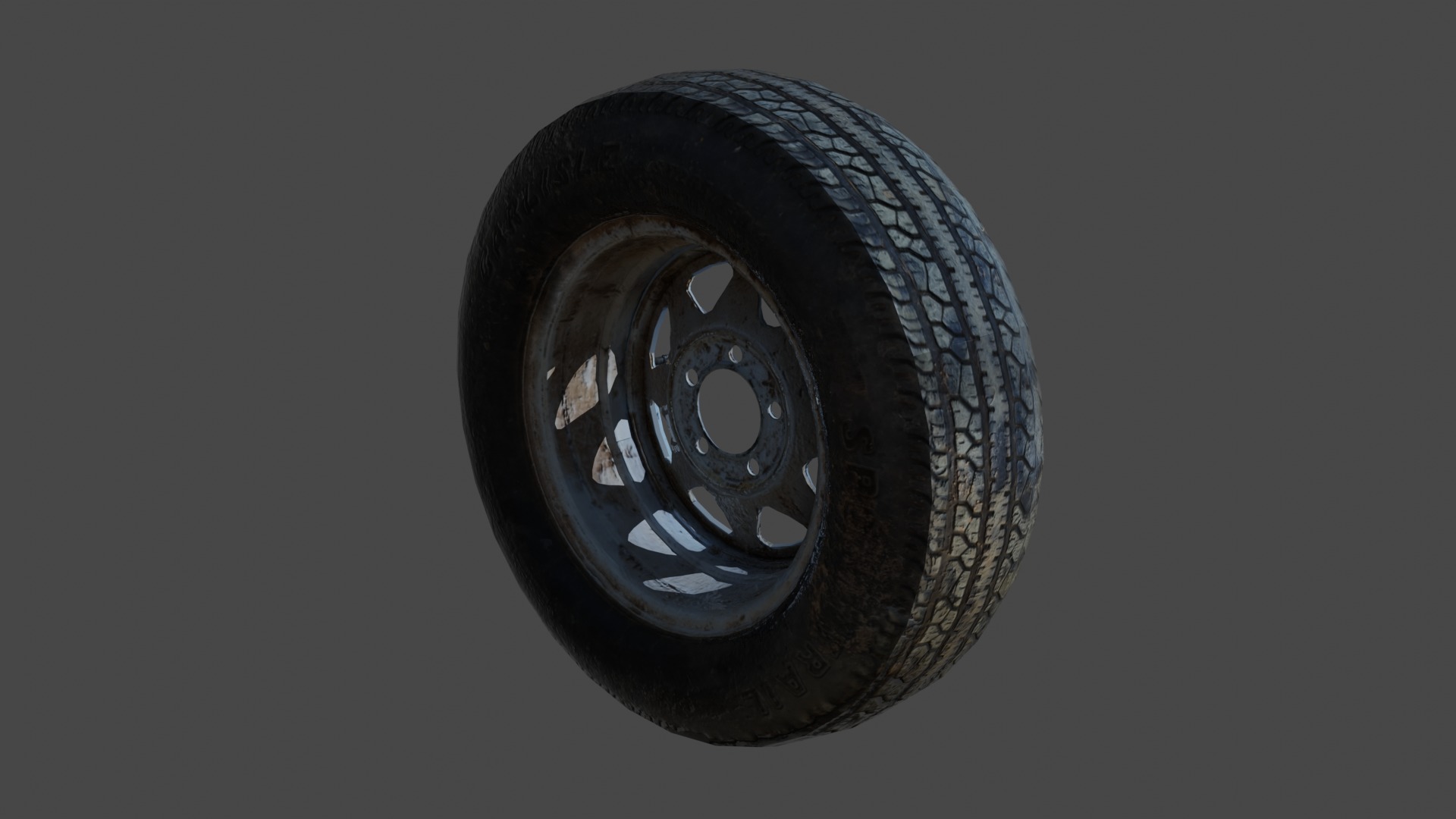 Old Tire with Rim free VR / AR / low-poly 3D model | CGTrader
