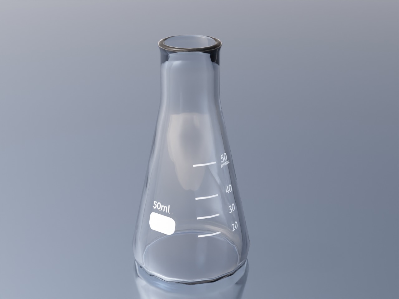 Erlenmeyer flask 50ml free 3D model rigged | CGTrader