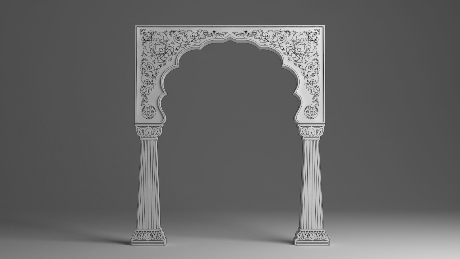 Indian Arch with Motif 3D model | CGTrader