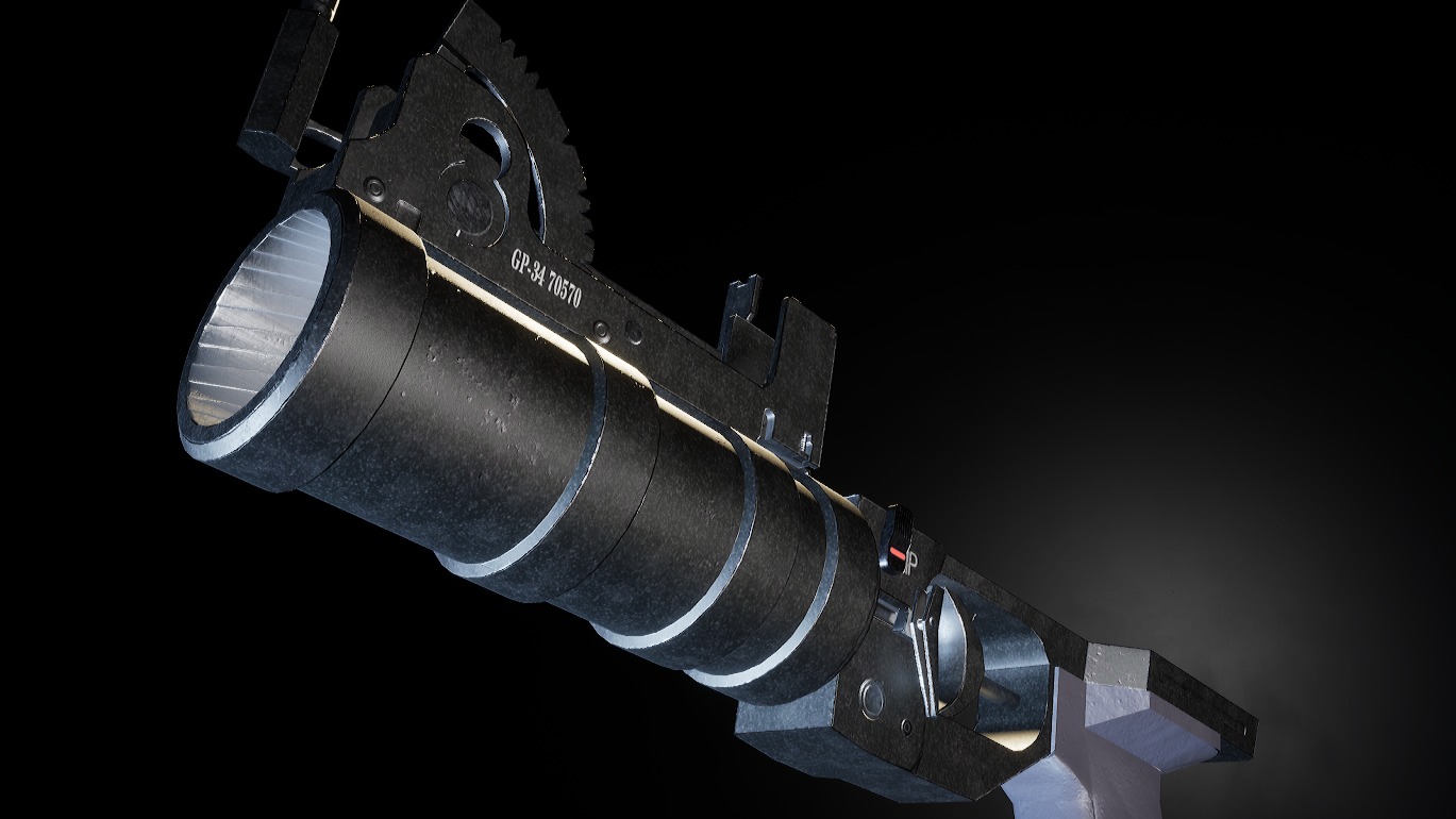 3D model AAA GP-34 Under barrel Grenade Launcher Game Ready PBR VR / AR / low-poly | CGTrader