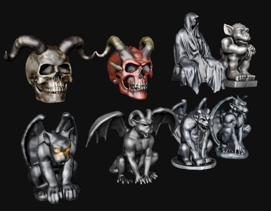 Statue Gothic Devil 3D model | CGTrader