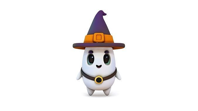 Ghost with Hat 3D model | CGTrader