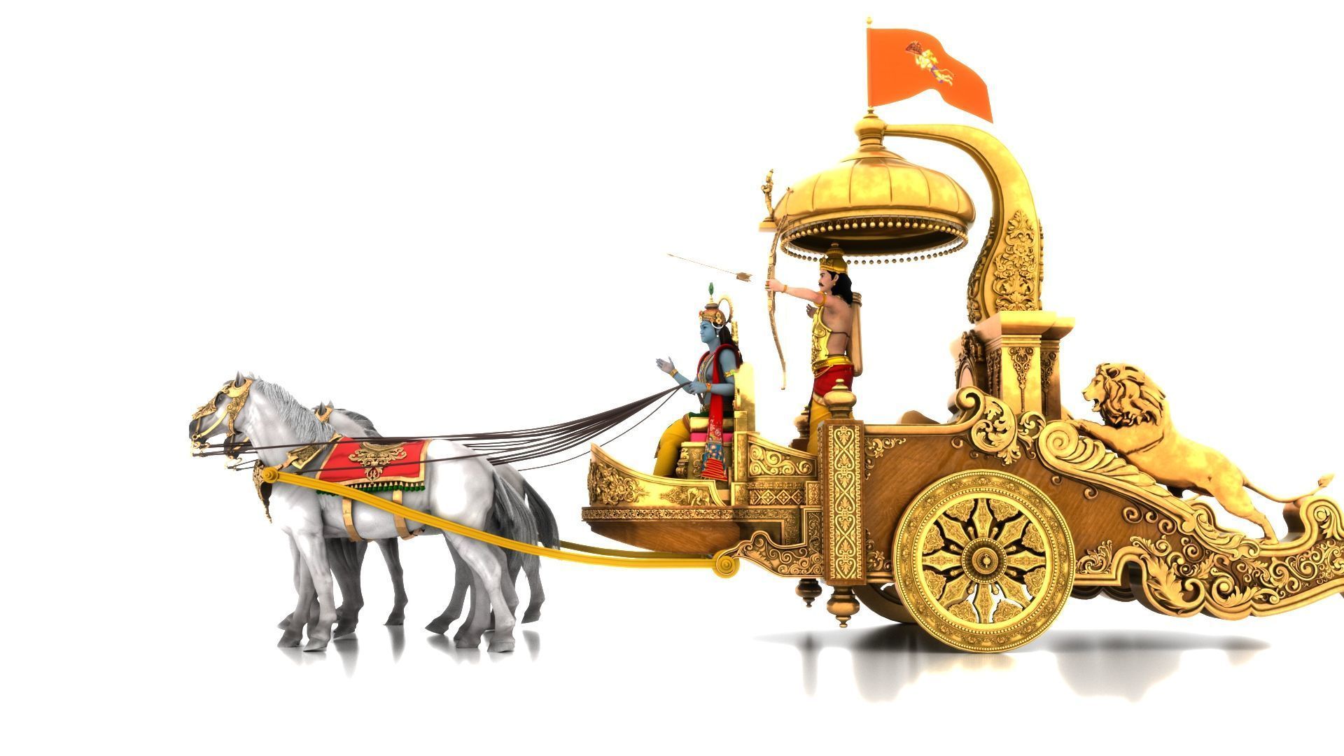 lord krishna arjuna 3D model | CGTrader