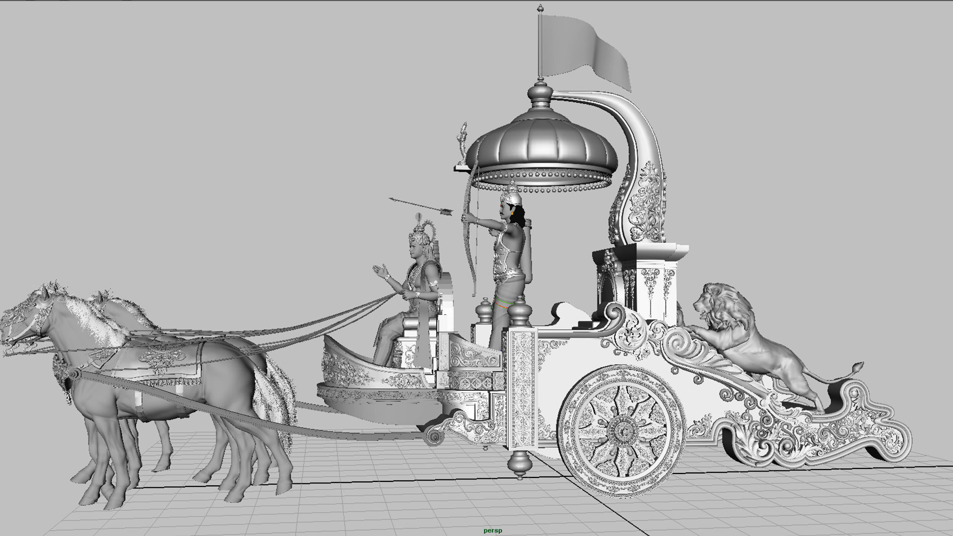 lord krishna arjuna 3D model | CGTrader