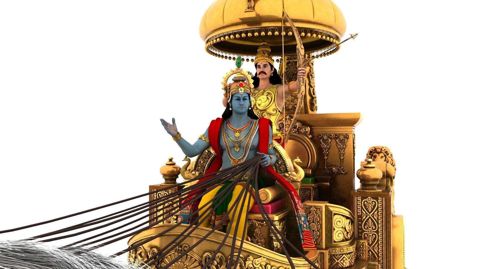lord krishna arjuna 3D model | CGTrader