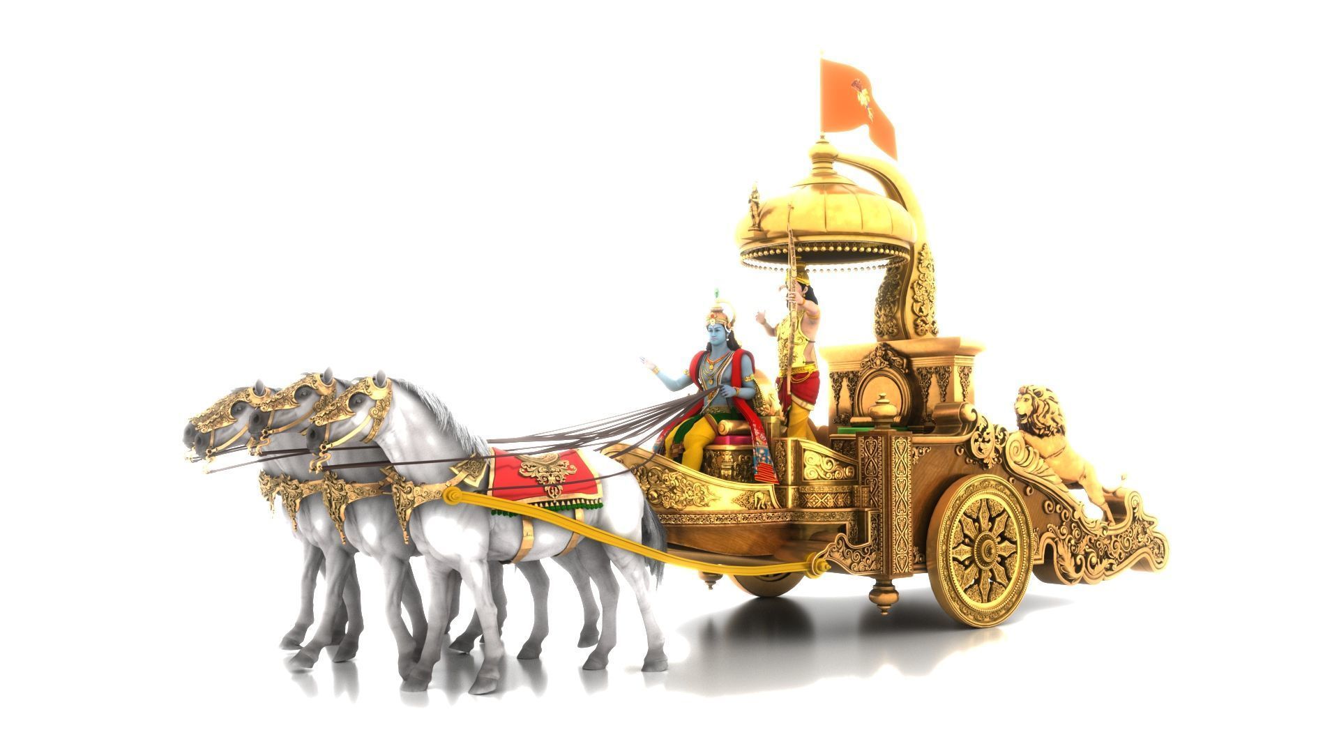 lord krishna arjuna 3D model | CGTrader