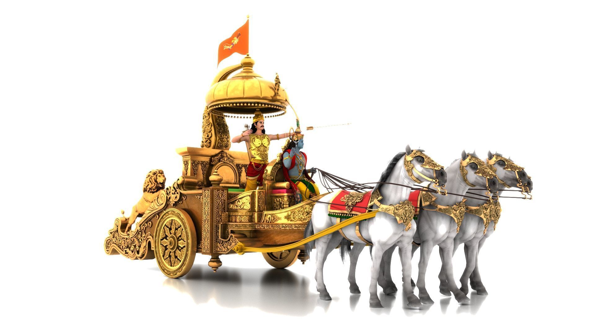 lord krishna arjuna 3D model | CGTrader
