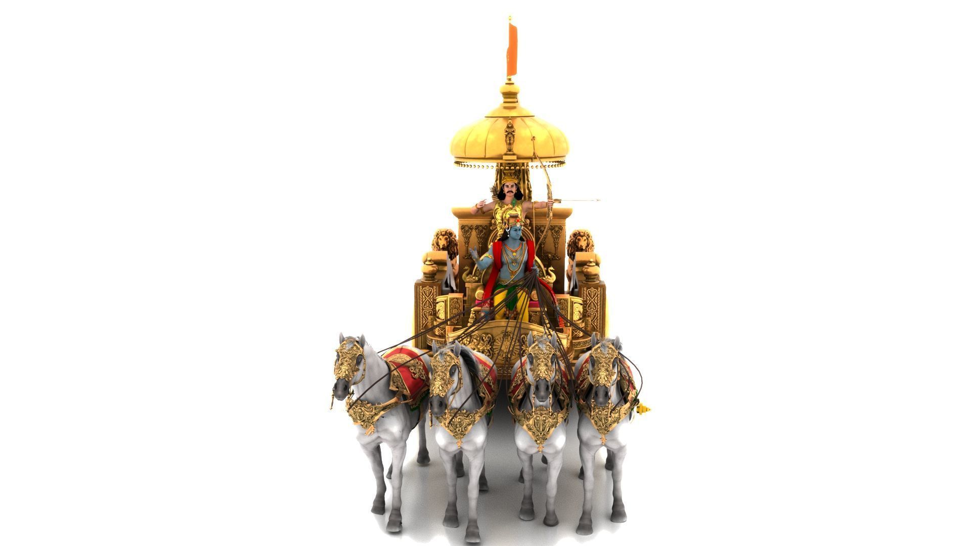 lord krishna arjuna 3D model | CGTrader