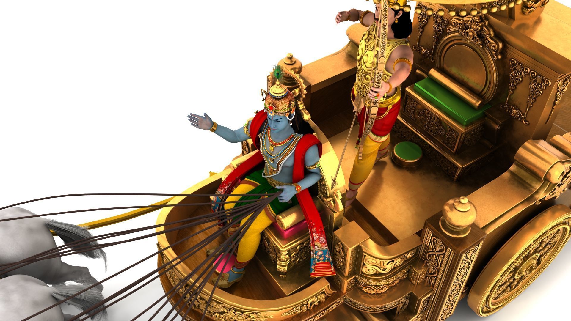 lord krishna arjuna 3D model | CGTrader