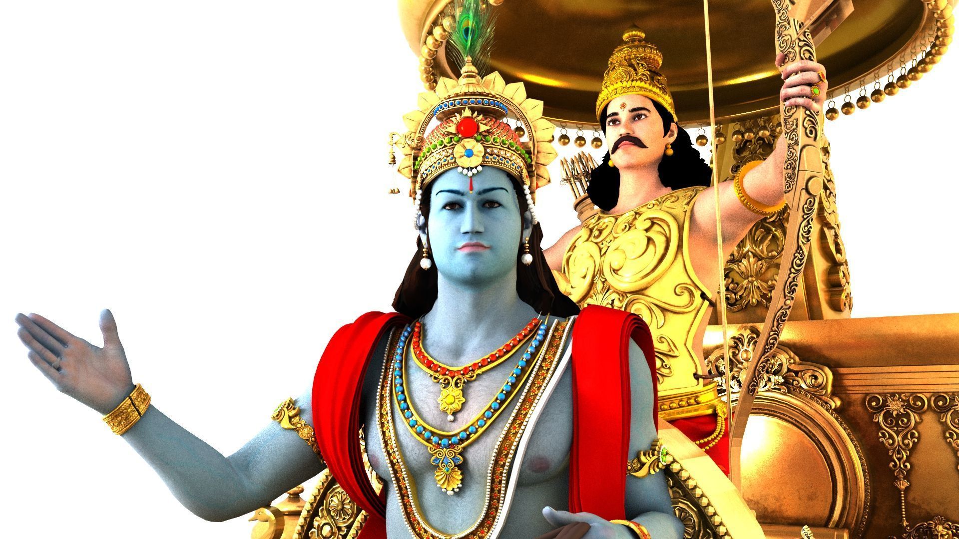 lord krishna arjuna 3D model | CGTrader