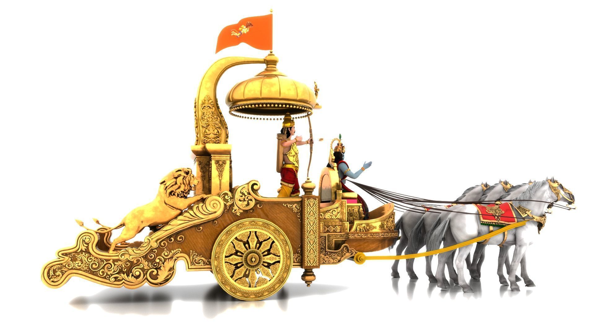 lord krishna arjuna 3D model | CGTrader