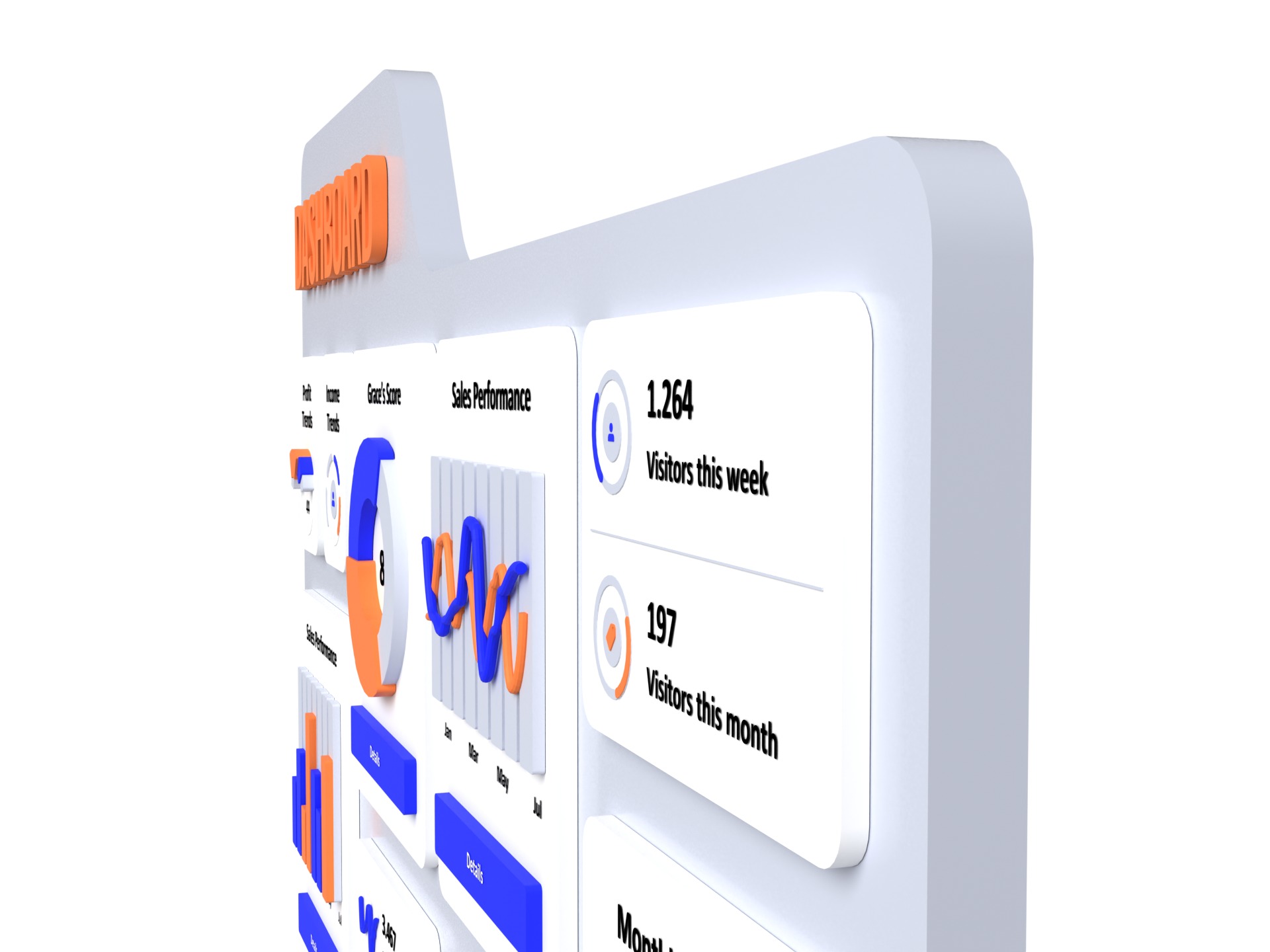 UI Statistics Graph Tax Analytic Dashboard Interface free 3D model ...