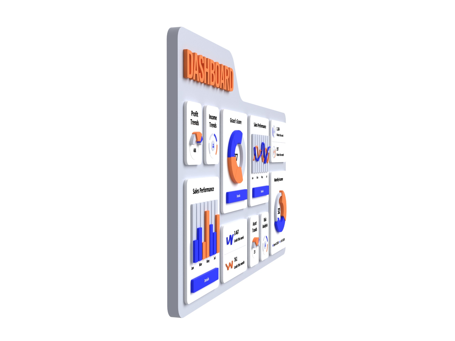 UI Statistics Graph Tax Analytic Dashboard Interface free 3D model ...
