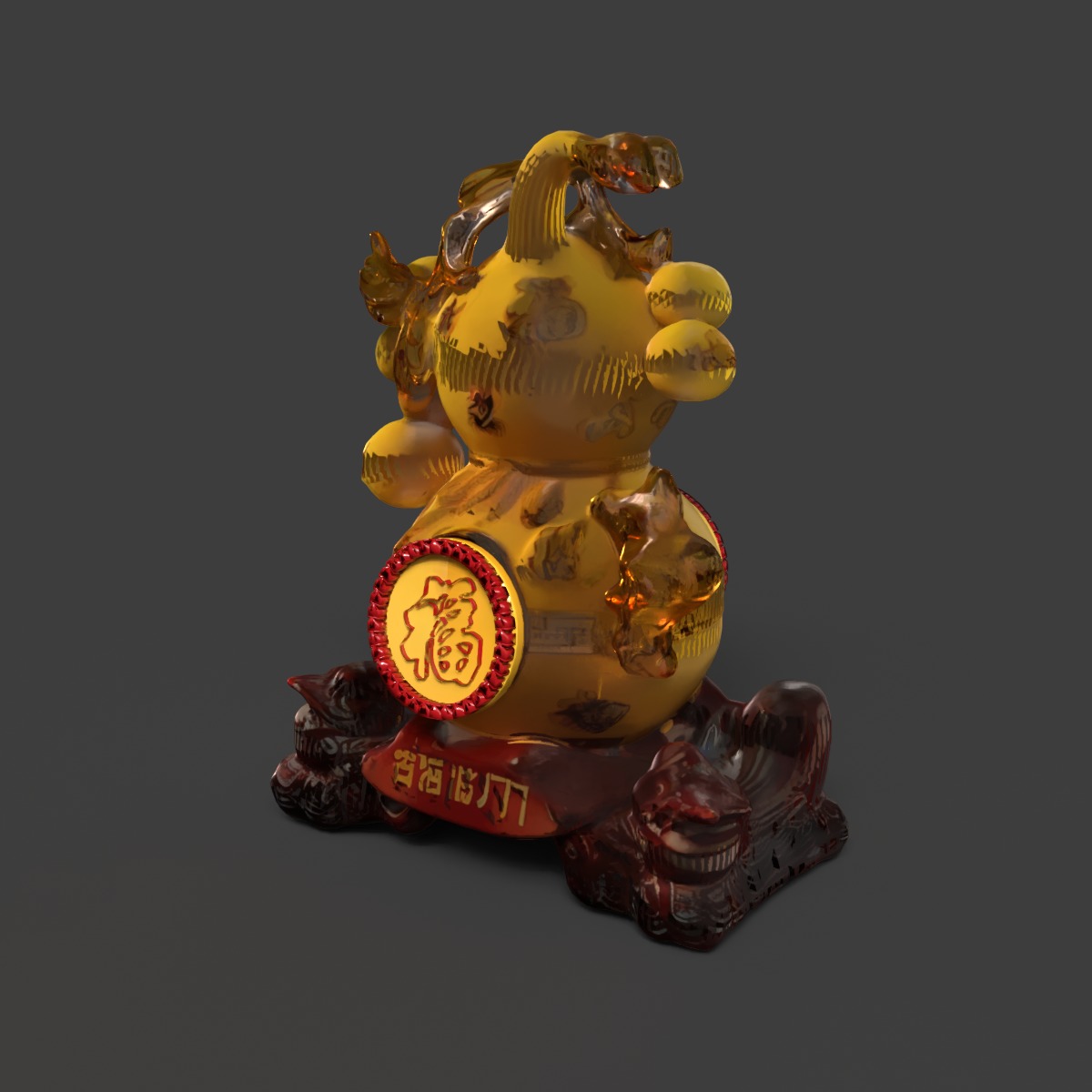 3D model Chinese sand gold gourd VR / AR / low-poly | CGTrader