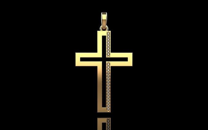 Cross with gems model 666 3D model 3D printable | CGTrader