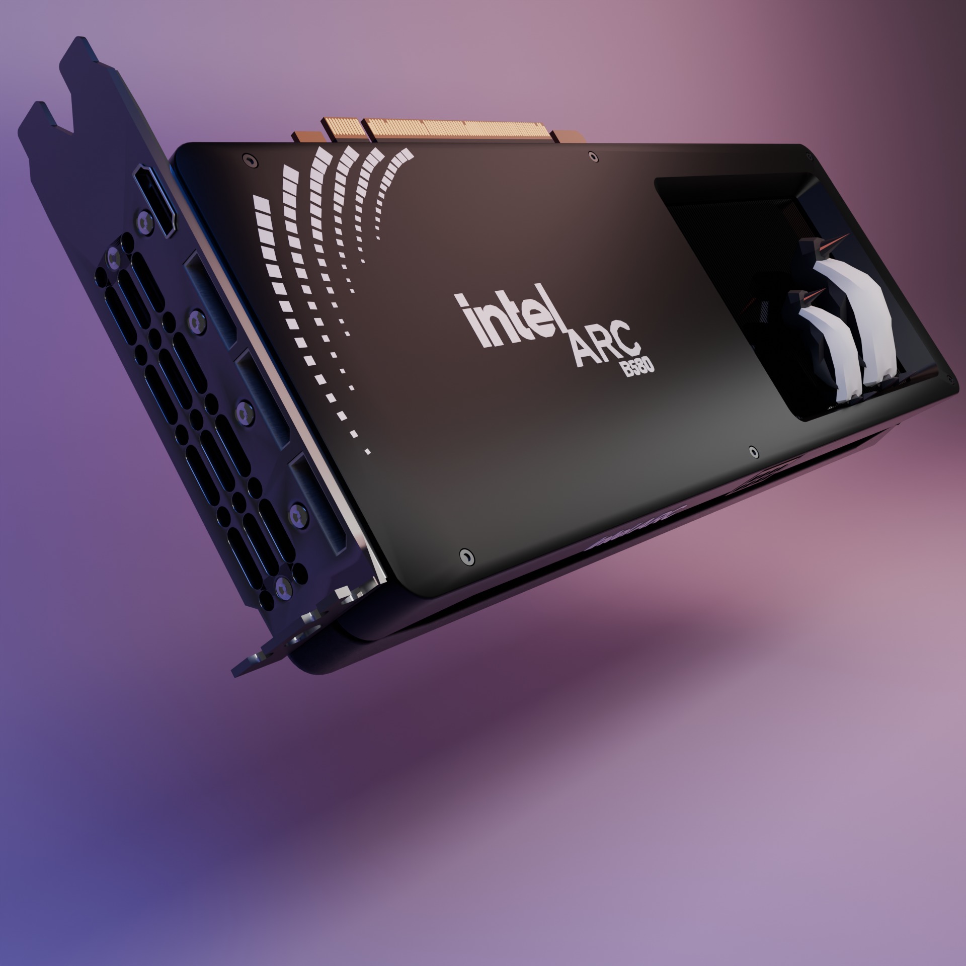 FREE Intel Battlemage Arc B580 free 3D model rigged | CGTrader