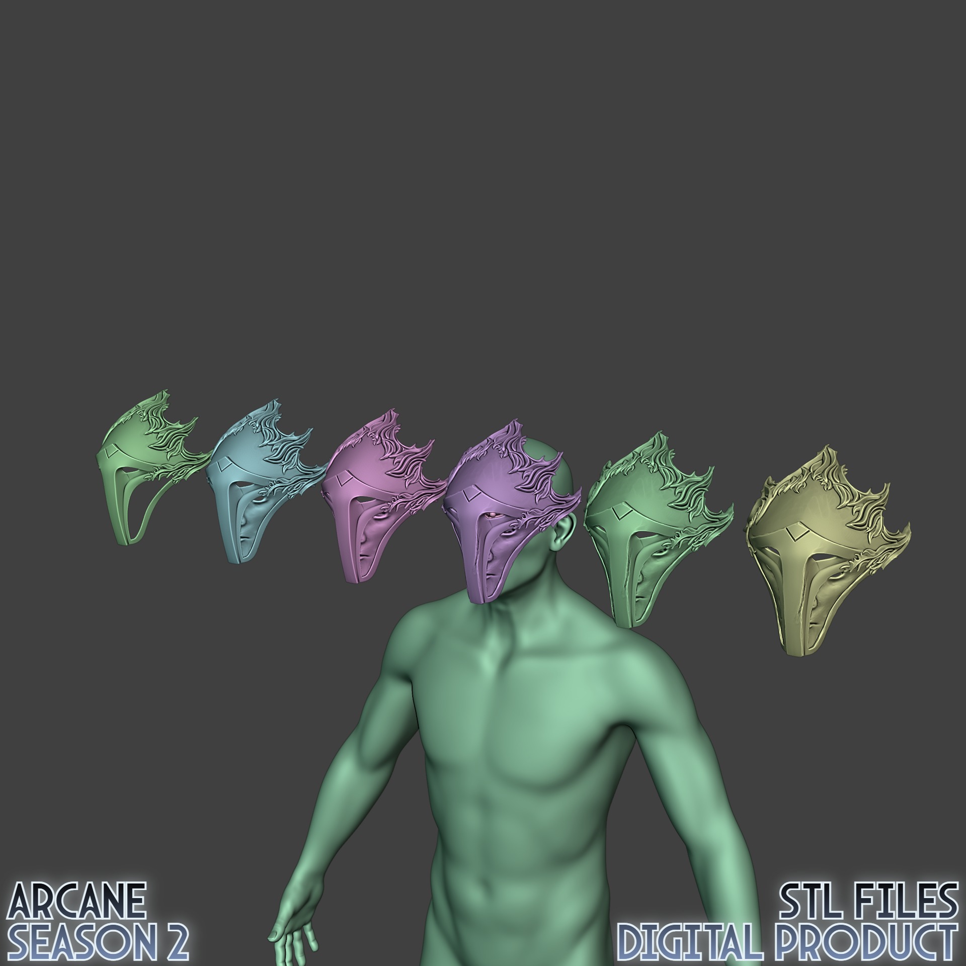 Viktor Hexteck Form Cosplay Mask Arcane League of Legends 3D model 3D ...