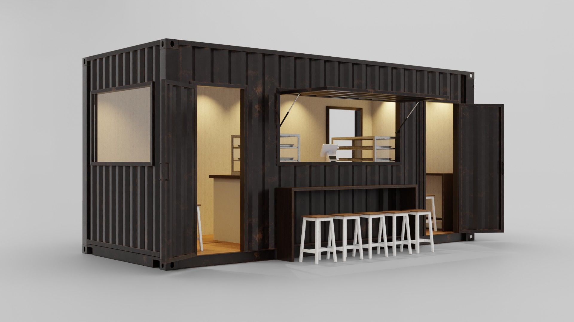 Container Food Stall 3D model | CGTrader