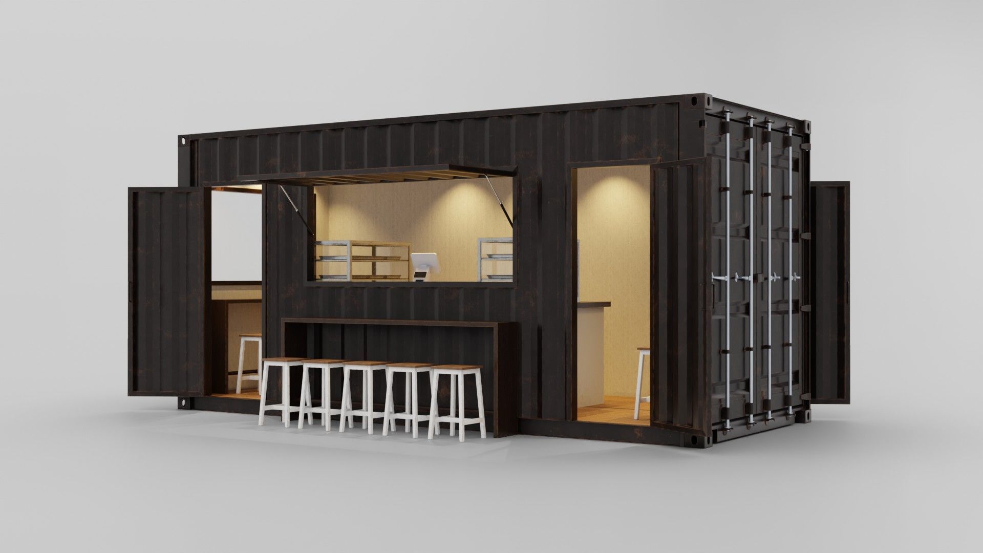 Container Food Stall 3D model | CGTrader